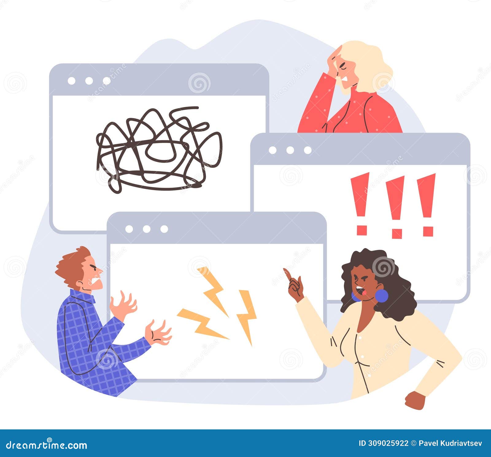 Miscommunication Argument Vector Illustration Set | CartoonDealer.com ...