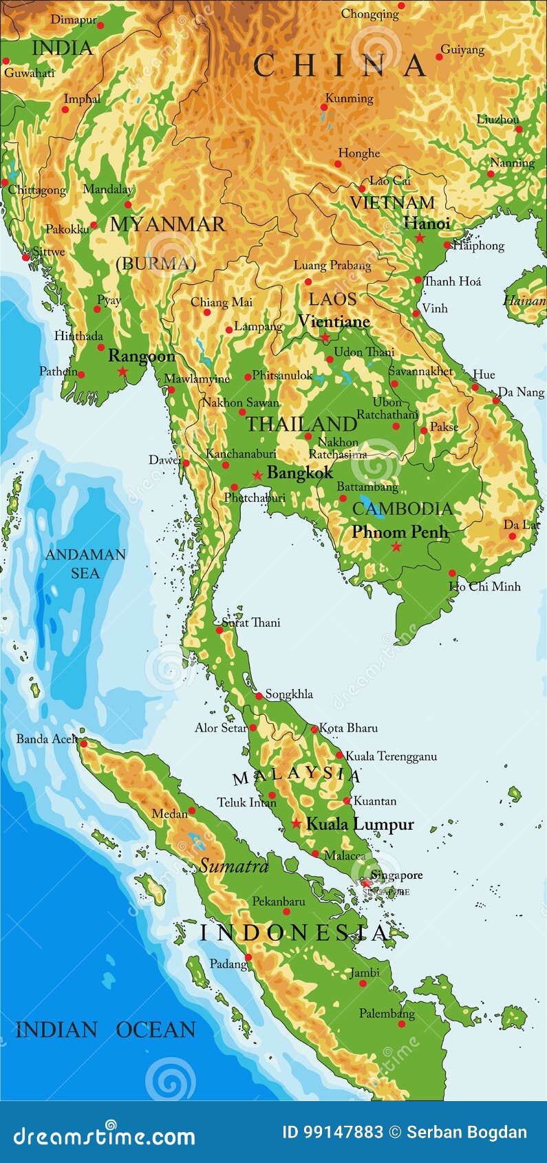 Indochina Peninsula On World Map
