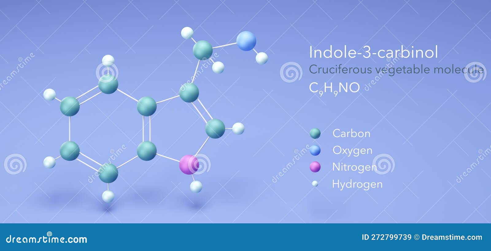 Indole-3-carbinol Molecule, Molecular Structures, Cruciferous Vegetable ...