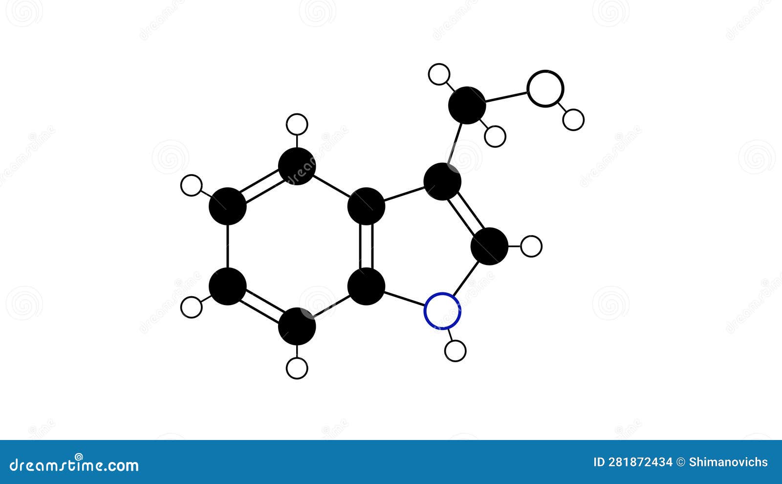 Indole-3-carbinol Molecular Structure, 3d Model Molecule, Antioxidant ...