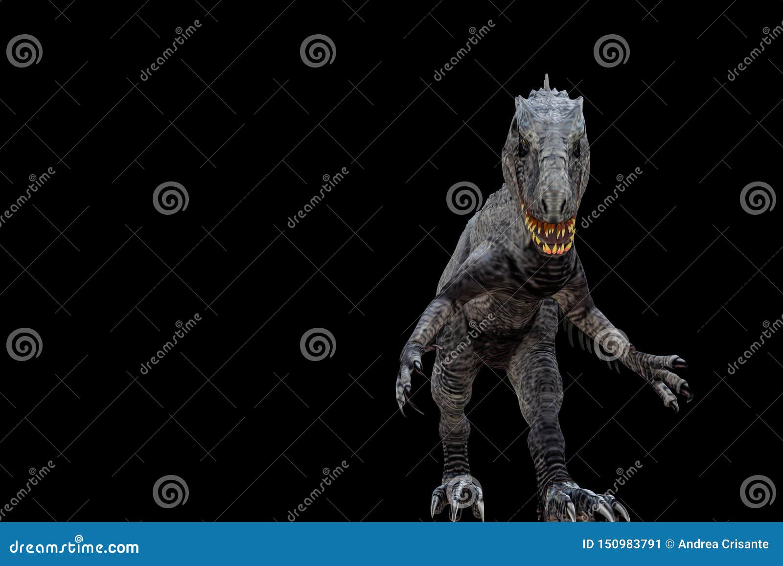 Indominus Rex Isolated On Black Background Stock Illustration ...