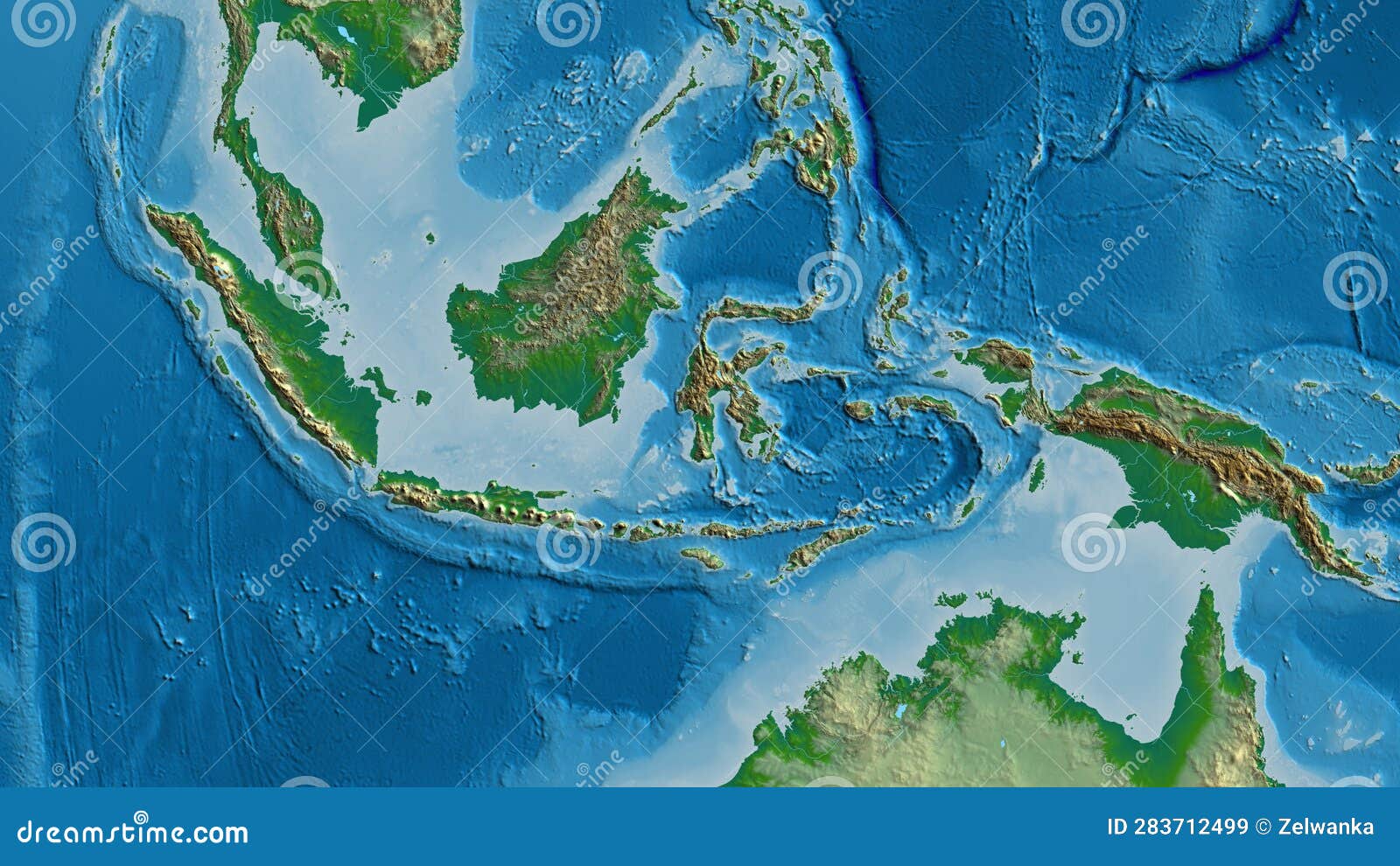 Indonesia Area. Physical Map Stock Illustration - Illustration of nature, leste: 283712499