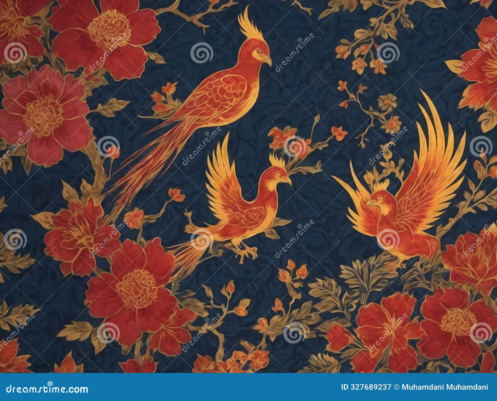 Indonesia batik phoenix stock illustration. Illustration of textured ...