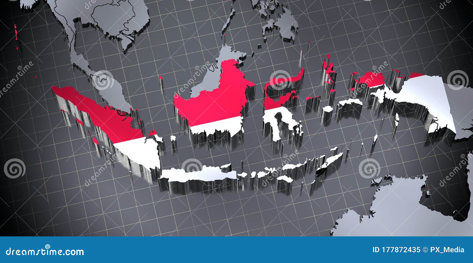 Indonesia - Borders and Flag Stock Illustration - Illustration of ...