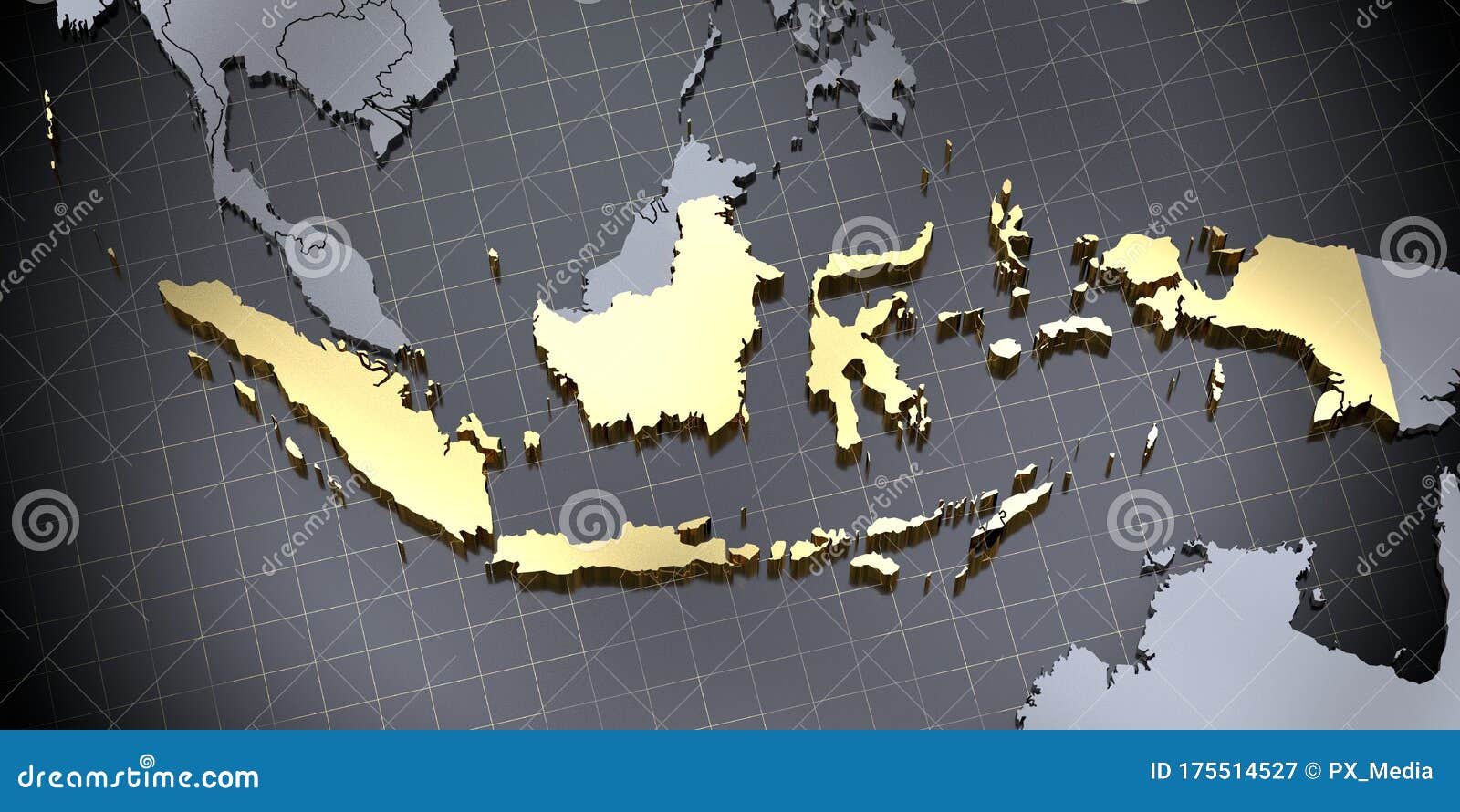 Indonesia - Country Shape - 3D Illustration Stock Illustration ...