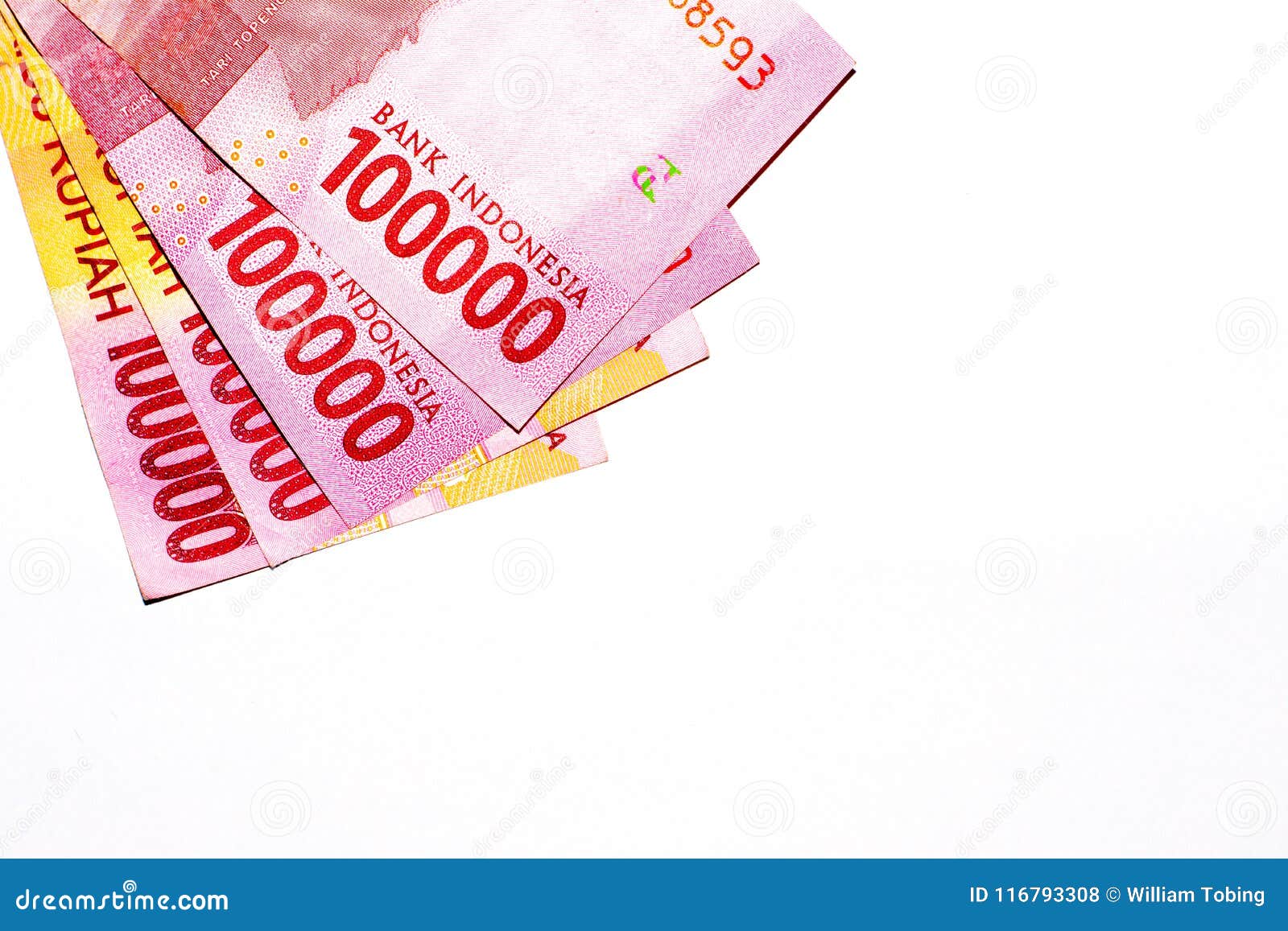 Indonesia Currency Rupiah Isolated White Background Stock Photo - Image ...