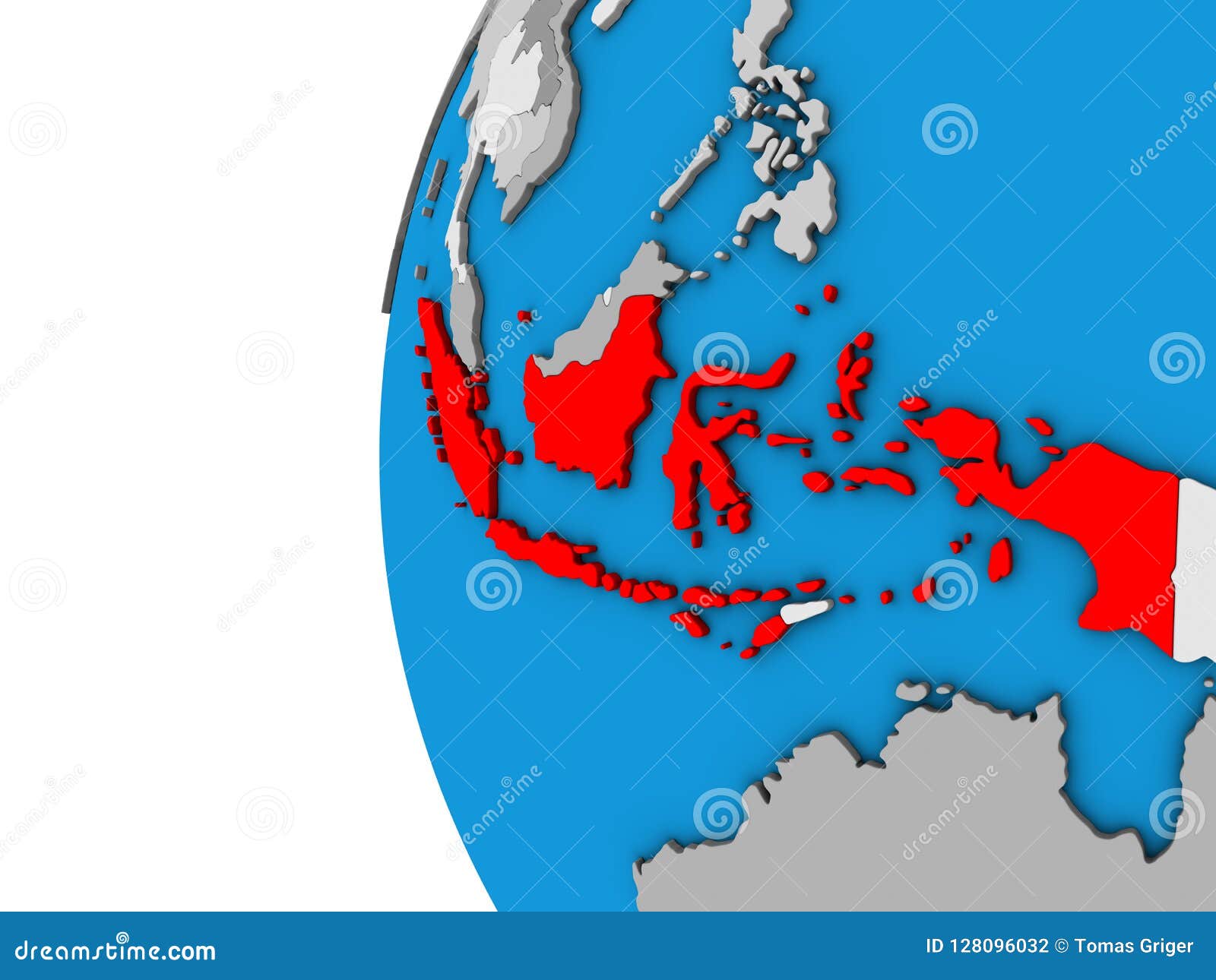 Indonesia on 3D globe stock illustration. Illustration of countries ...
