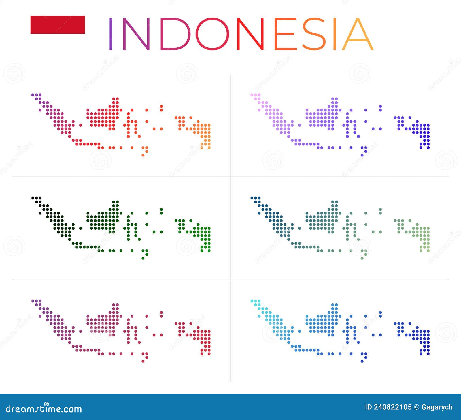 Indonesia dotted map set. stock vector. Illustration of country - 240822105