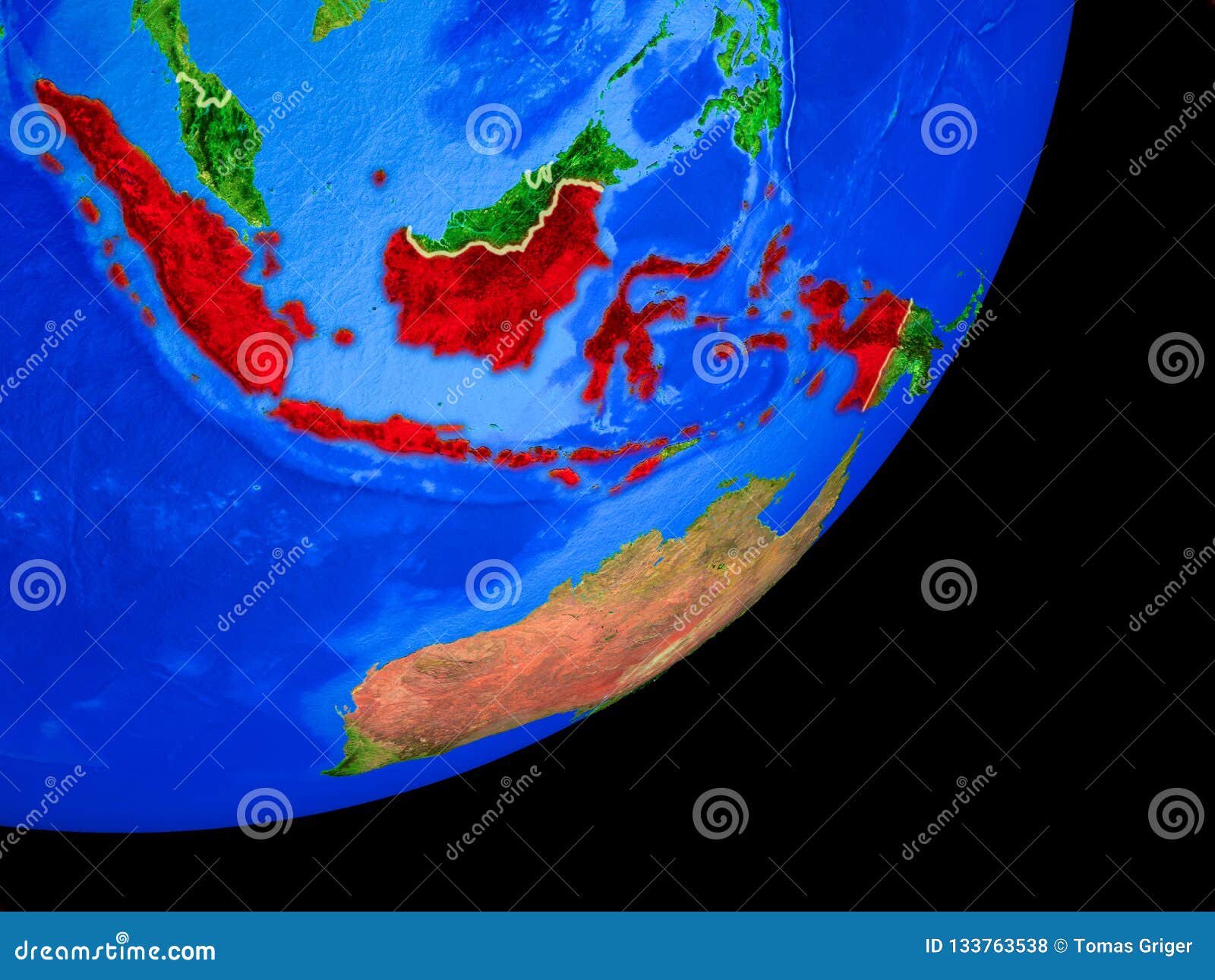 Indonesia on Earth from Space Stock Illustration - Illustration of ...