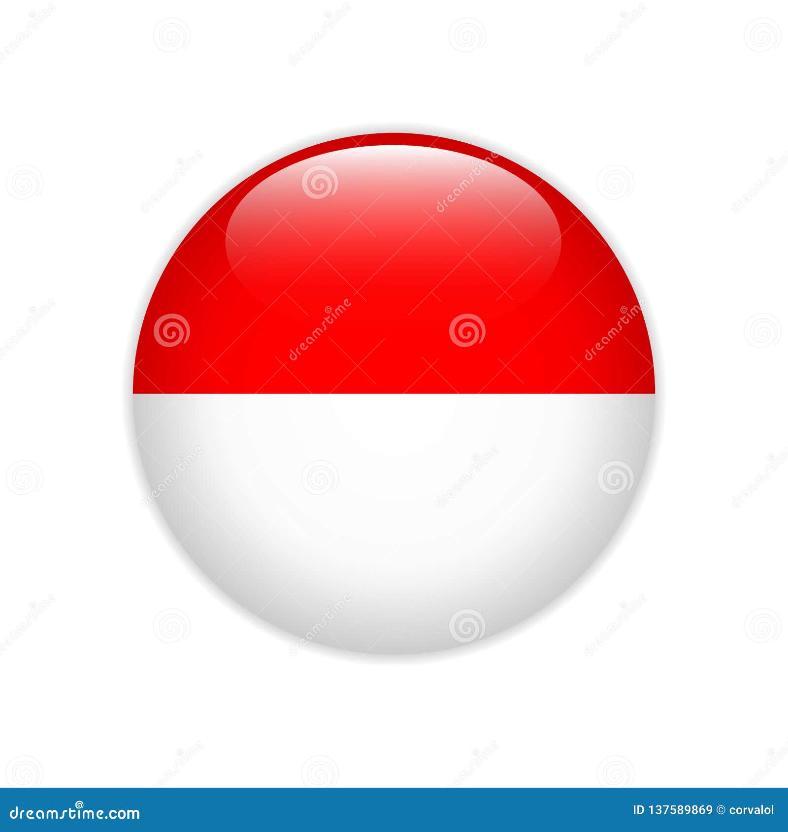 Indonesia flag on button stock vector. Illustration of blank - 137589869