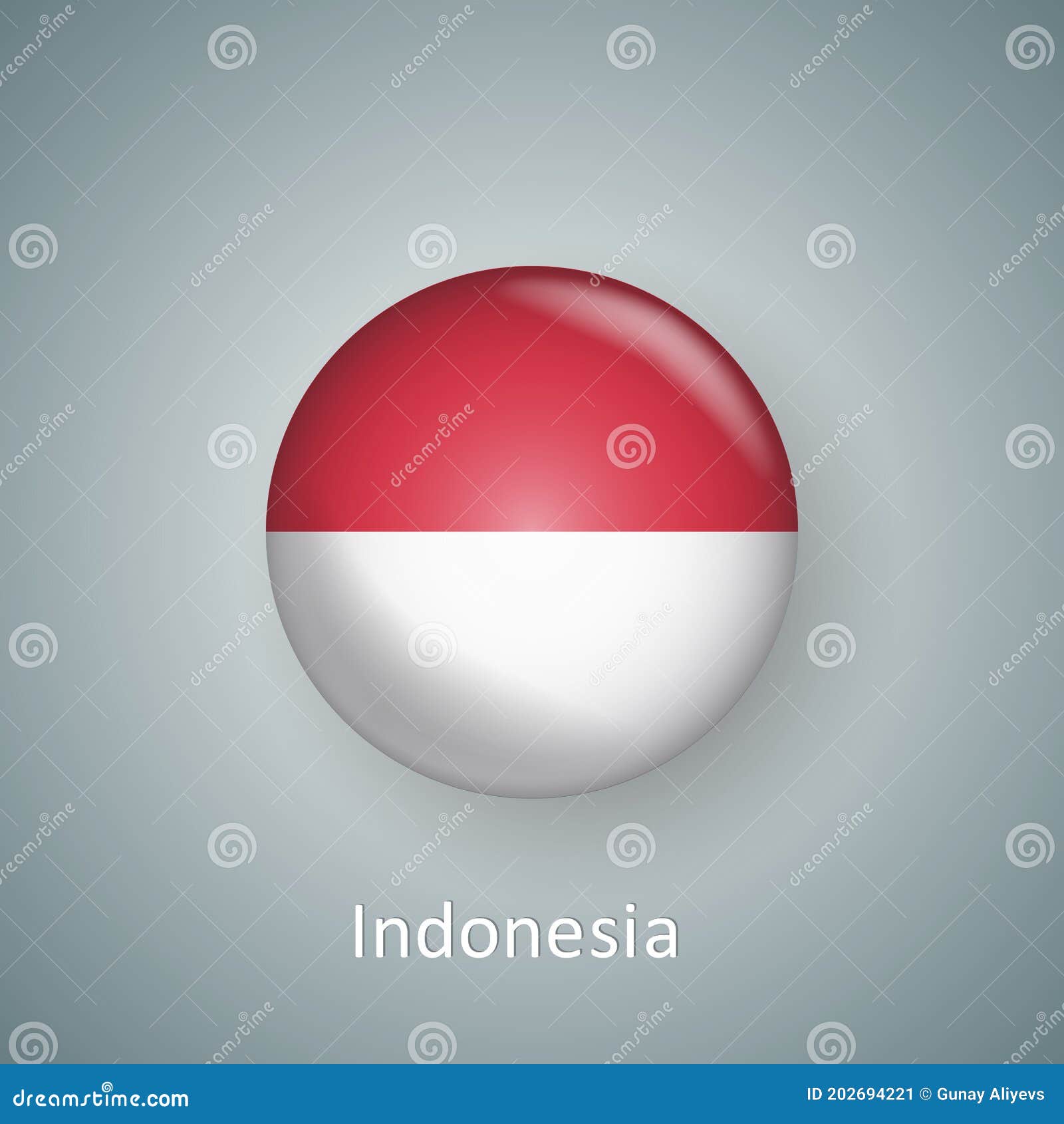 Indonesia Flag Icon Circle 3d Gradient Isolated Stock Illustration ...