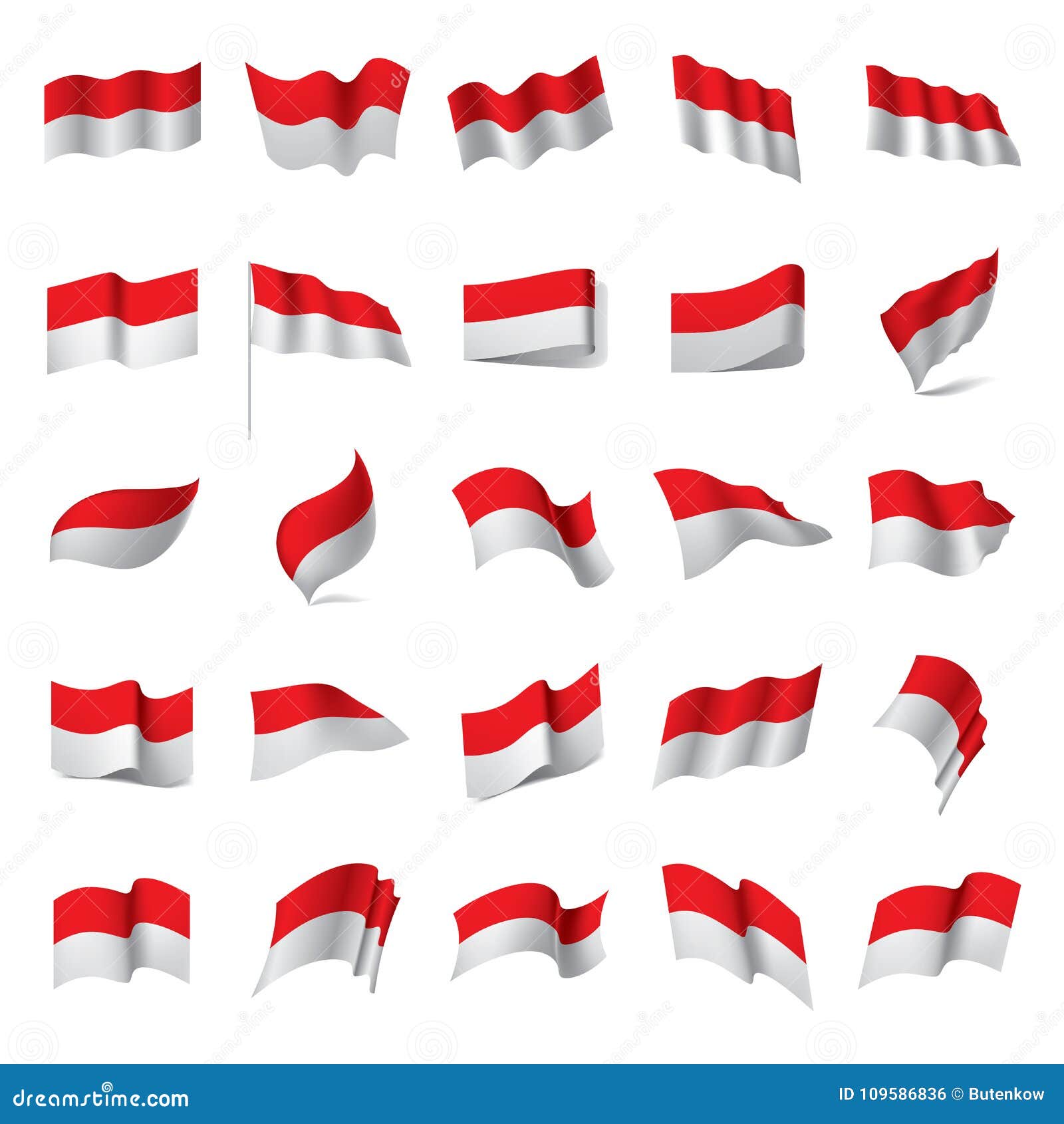 Indonesia Flag, Vector Illustration Stock Vector - Illustration of ...