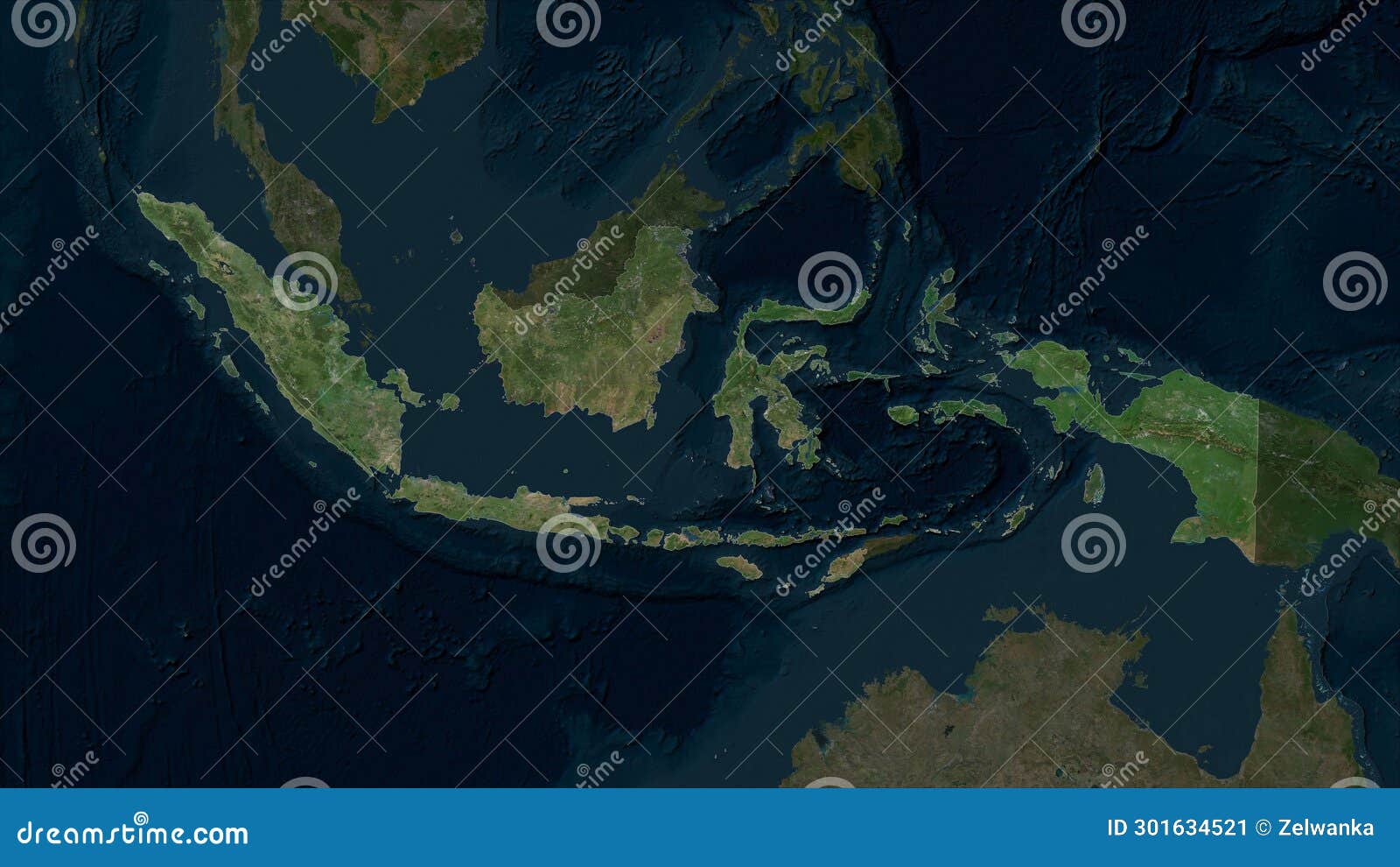 Indonesia Highlighted. High-res Satellite Stock Illustration ...