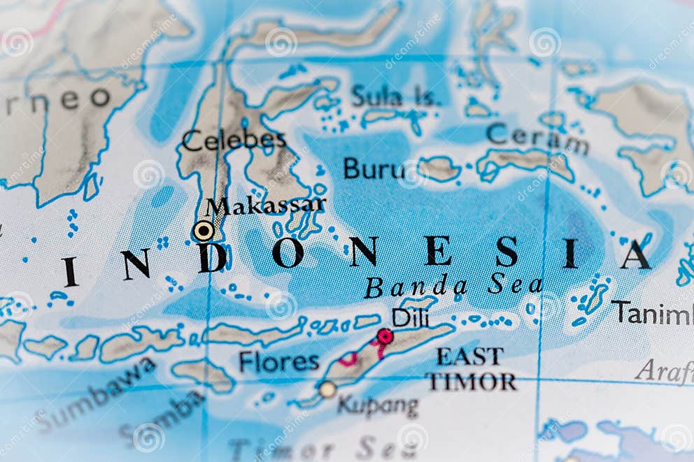 Indonesia Highlighted on a World Map Stock Image - Image of geography ...