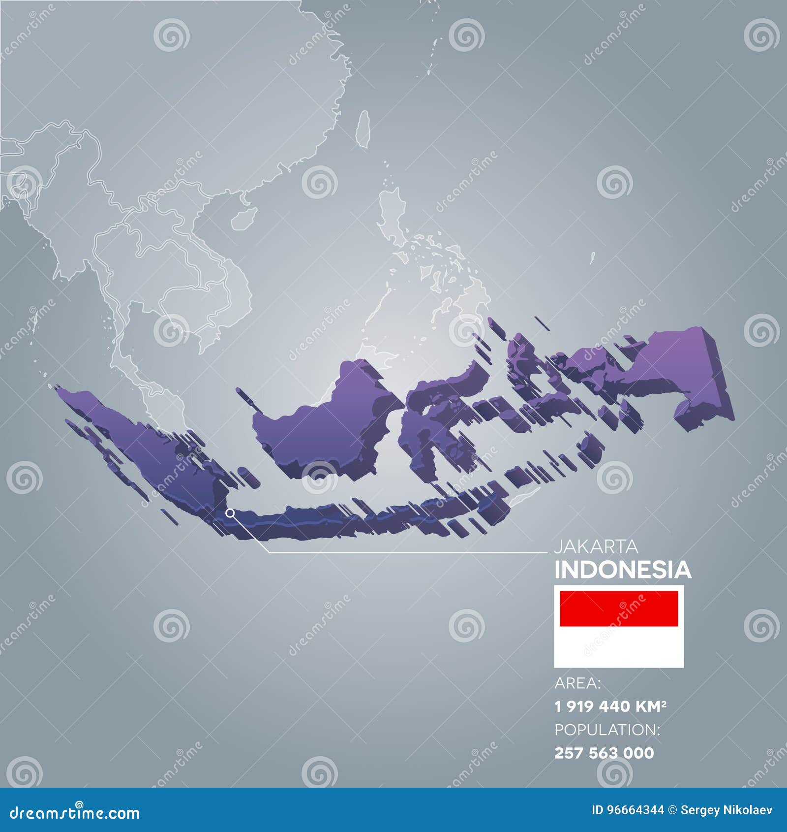 Indonesia information map. stock vector. Illustration of political ...
