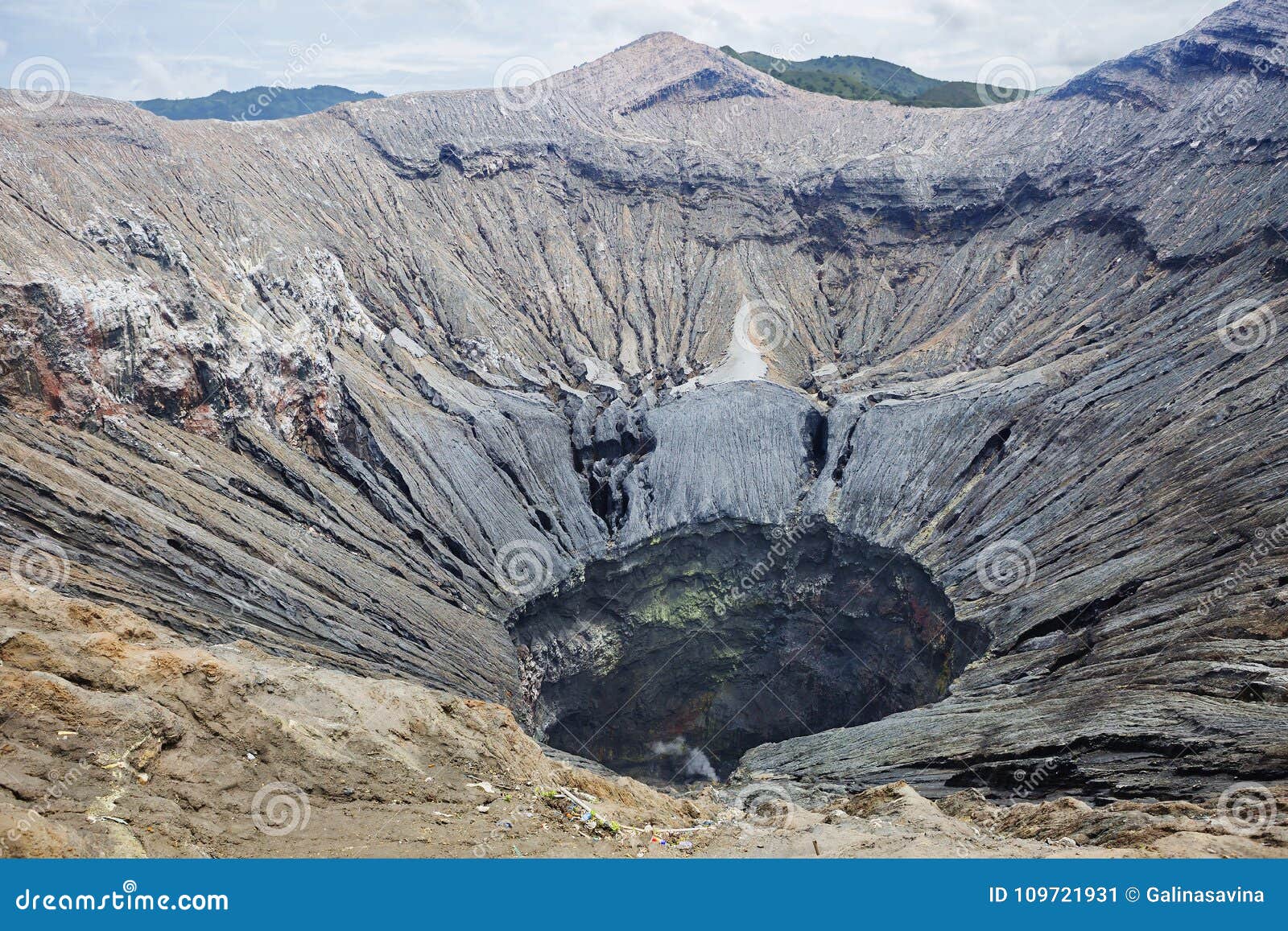 Indonesia. Java. the Crater of Bromo Volcano. Stock Image - Image of ...