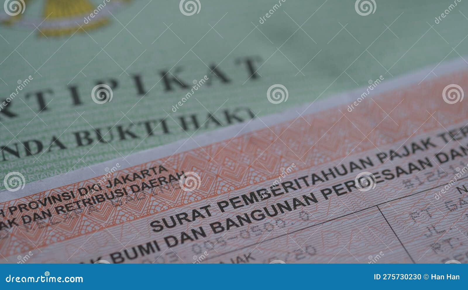 Indonesia Land Certificate Documents. Editorial Image - Image of font ...
