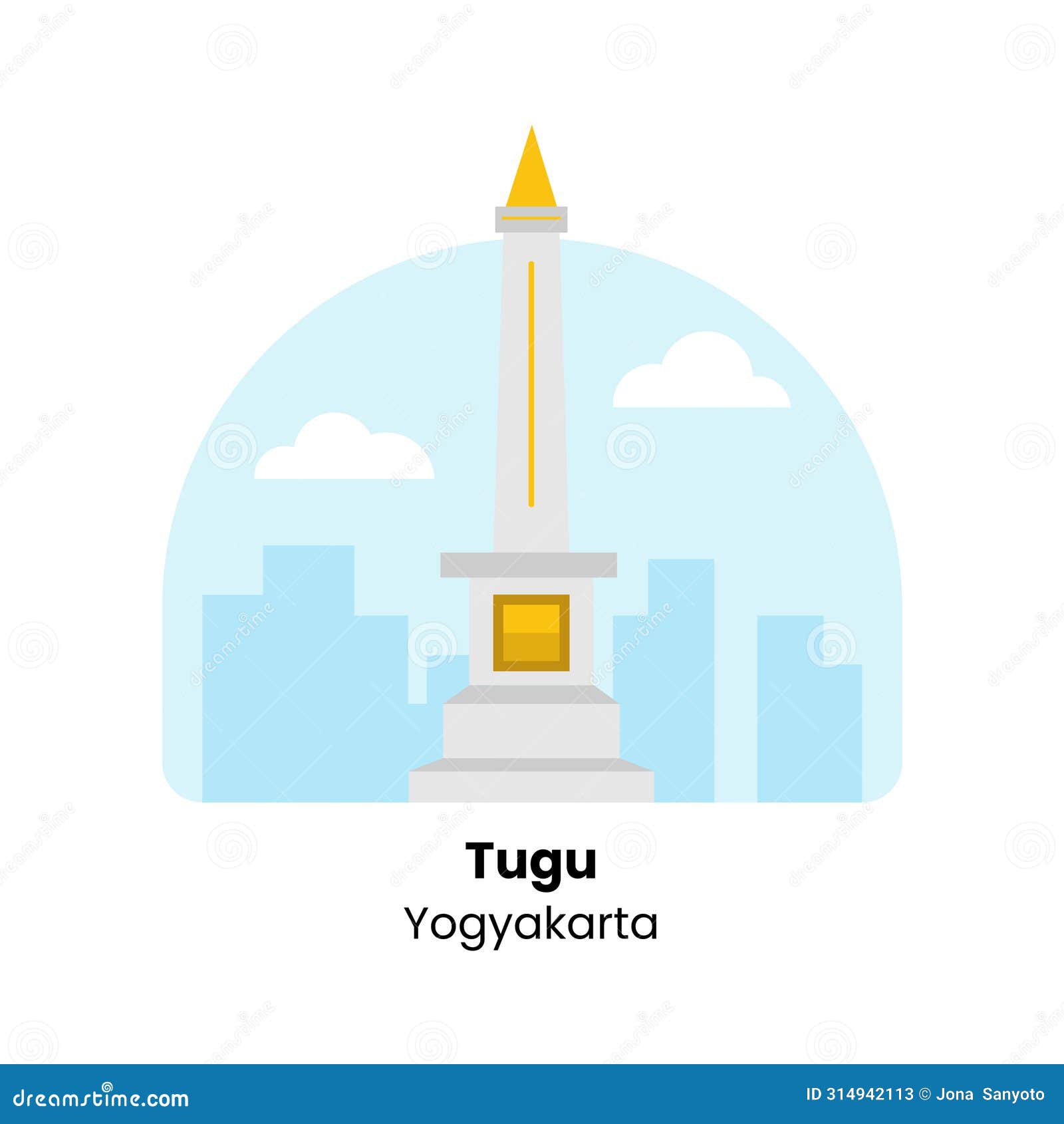Yogyakarta S Icon: Tugu Indonesia Landmark Stock Vector - Illustration ...