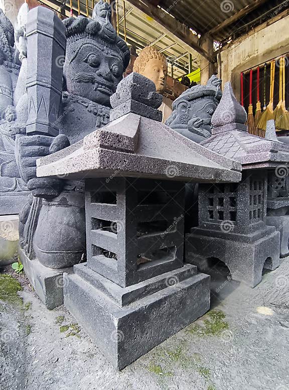 Indonesia, Magelang , Central Java, Stone Carving Shop Stock Image ...