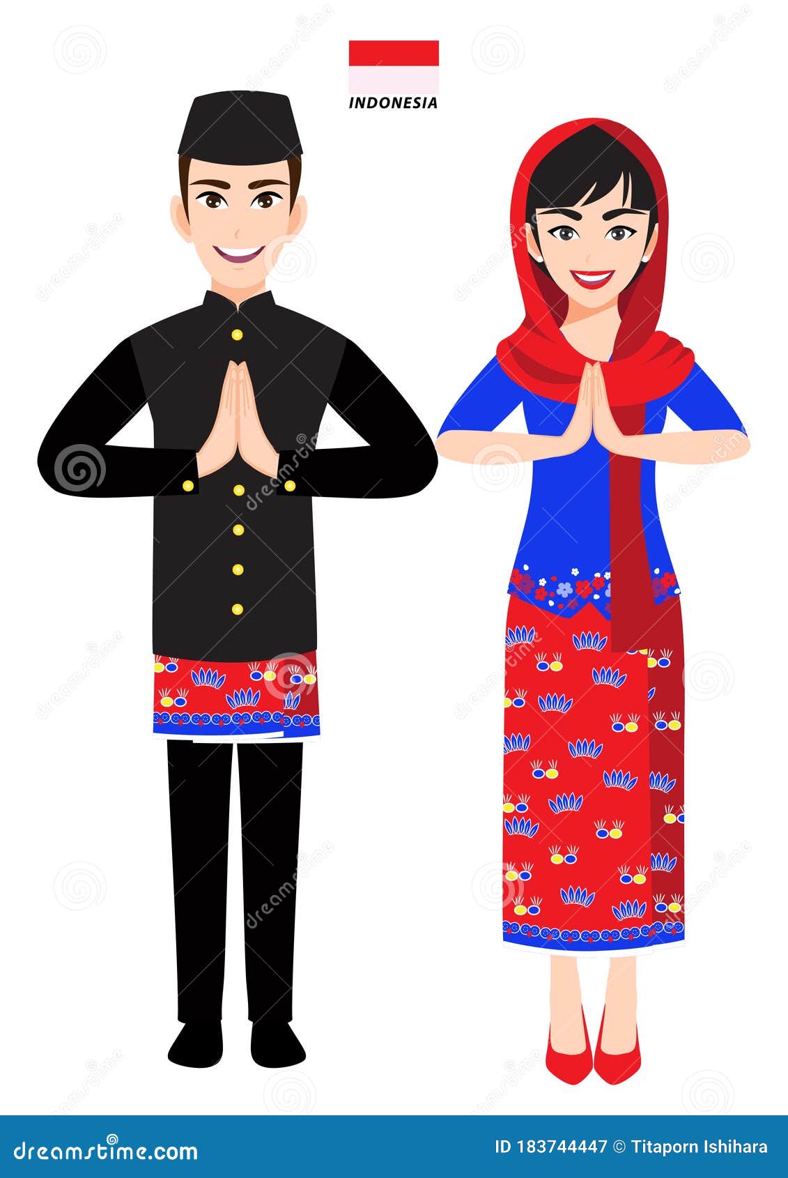 Indonesia Male and Female in Traditional Costume, Indonesia People ... Indonesia Male and Female in Traditional Costume, Indonesia People ...