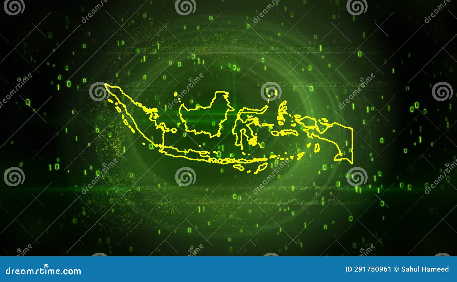 Indonesia Map on Digital Background Stock Illustration - Illustration ...