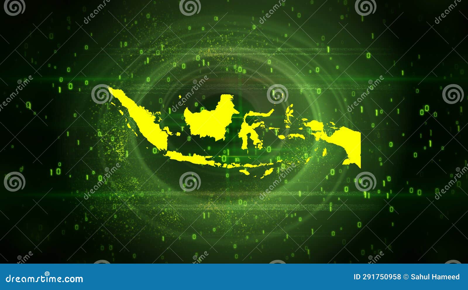 Indonesia Map on Digital Background Stock Illustration - Illustration ...