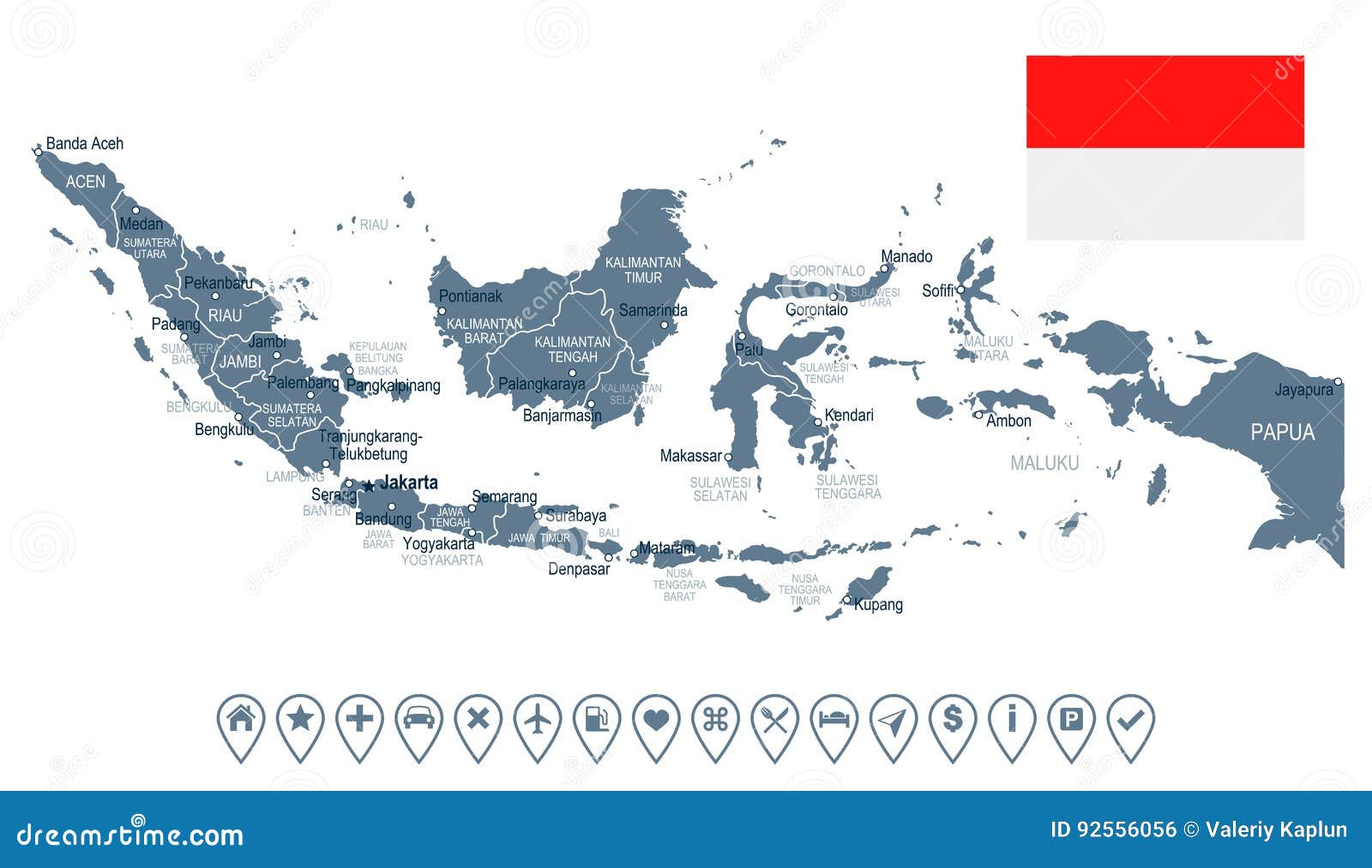 Surabaya Map. Detailed Map Of Surabaya City Administrative Area ...