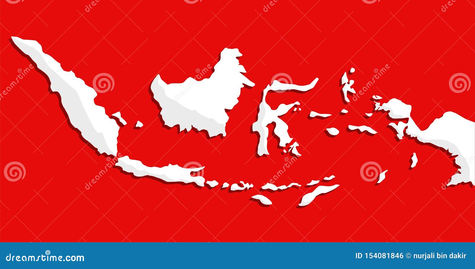 Indonesia Map Flat Design Vector Stock Vector - Illustration of borneo ...