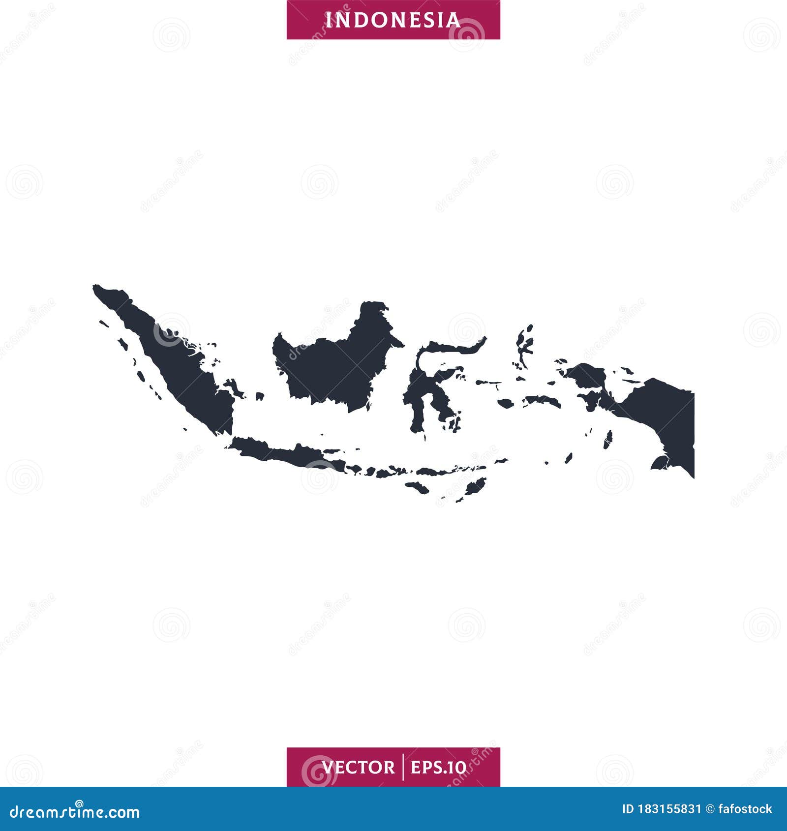 Indonesia Map. High Detailed Map Vector In White Background ...