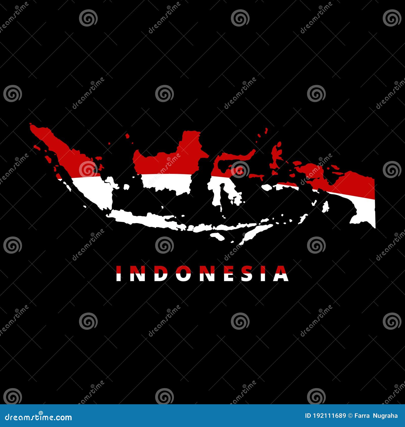 Indonesia Map Red and White Vector. Indonesia State Background ...