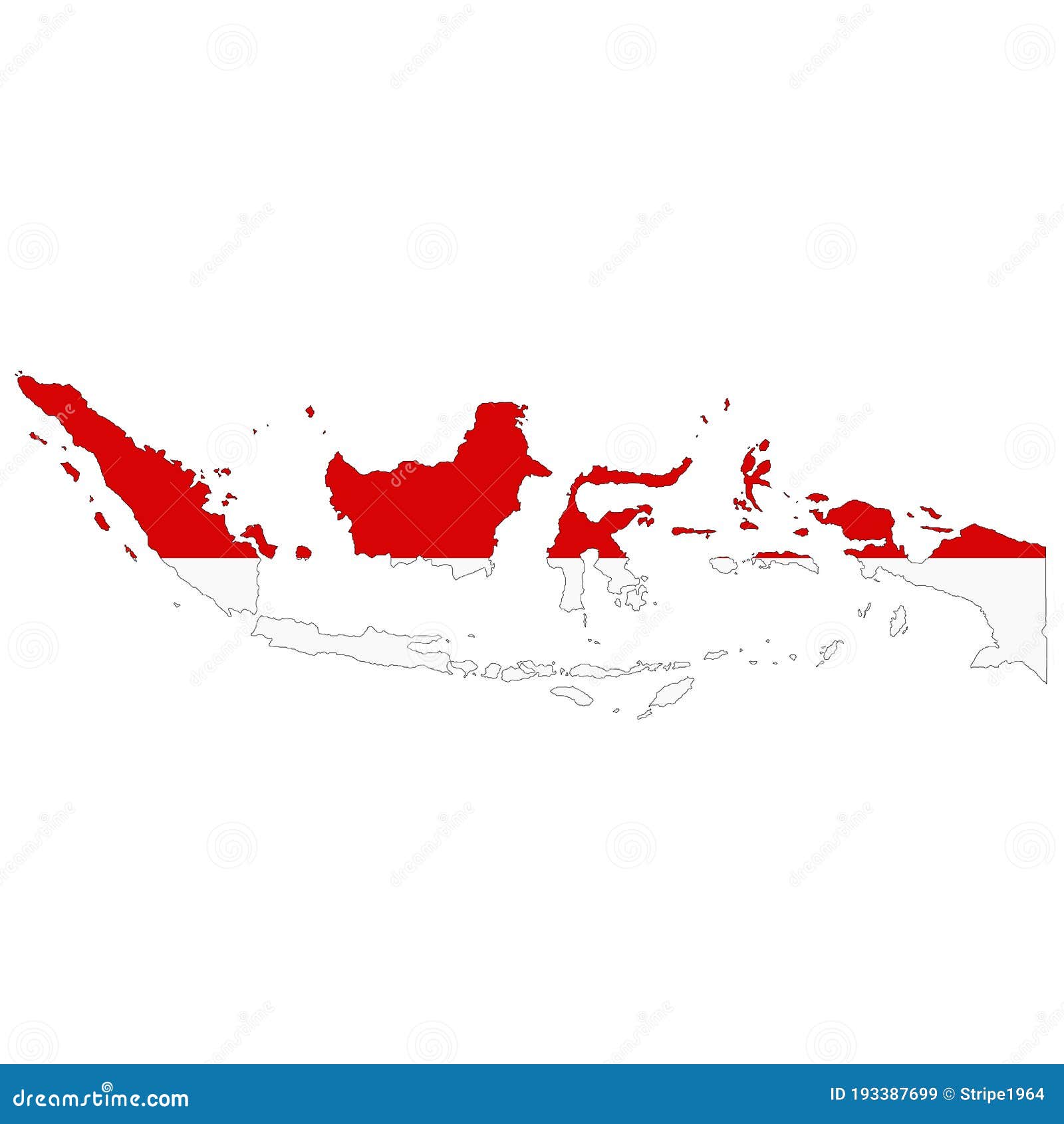Indonesia Map on White Background with Clipping Path Stock Illustration ...
