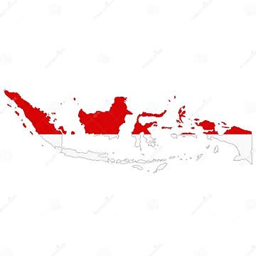 Indonesia Map on White Background with Clipping Path Stock Illustration ...