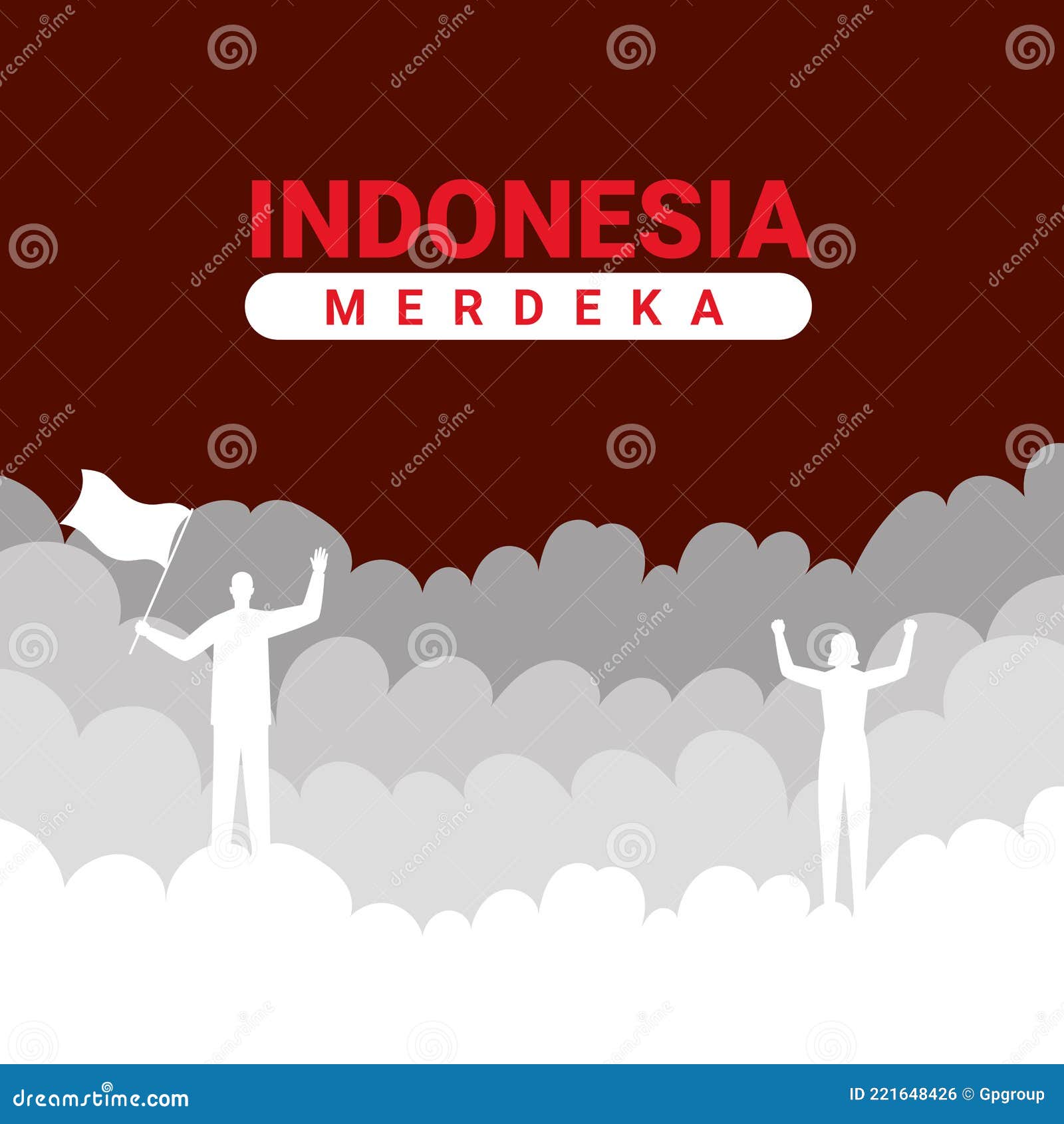 Indonesia merdeka cartel stock vector. Illustration of emblem - 221648426