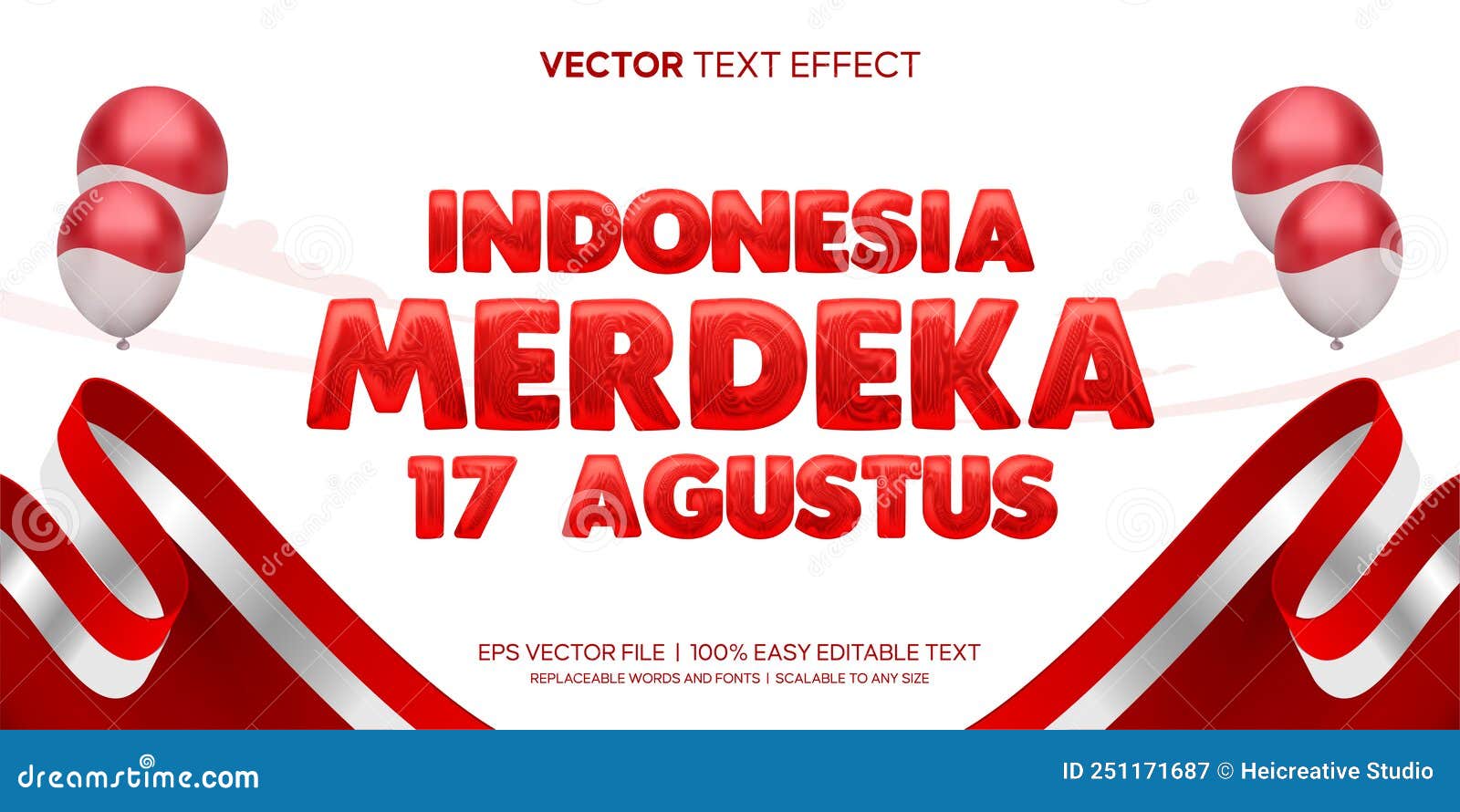 Indonesia Merdeka Hand Lettering Typographic Design Vector Illustration ...