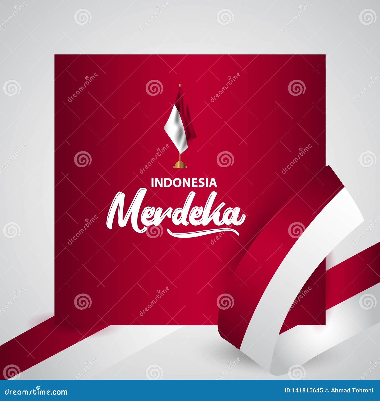 Indonesia Merdeka Flag Vector Template Design Illustration Stock Vector ...