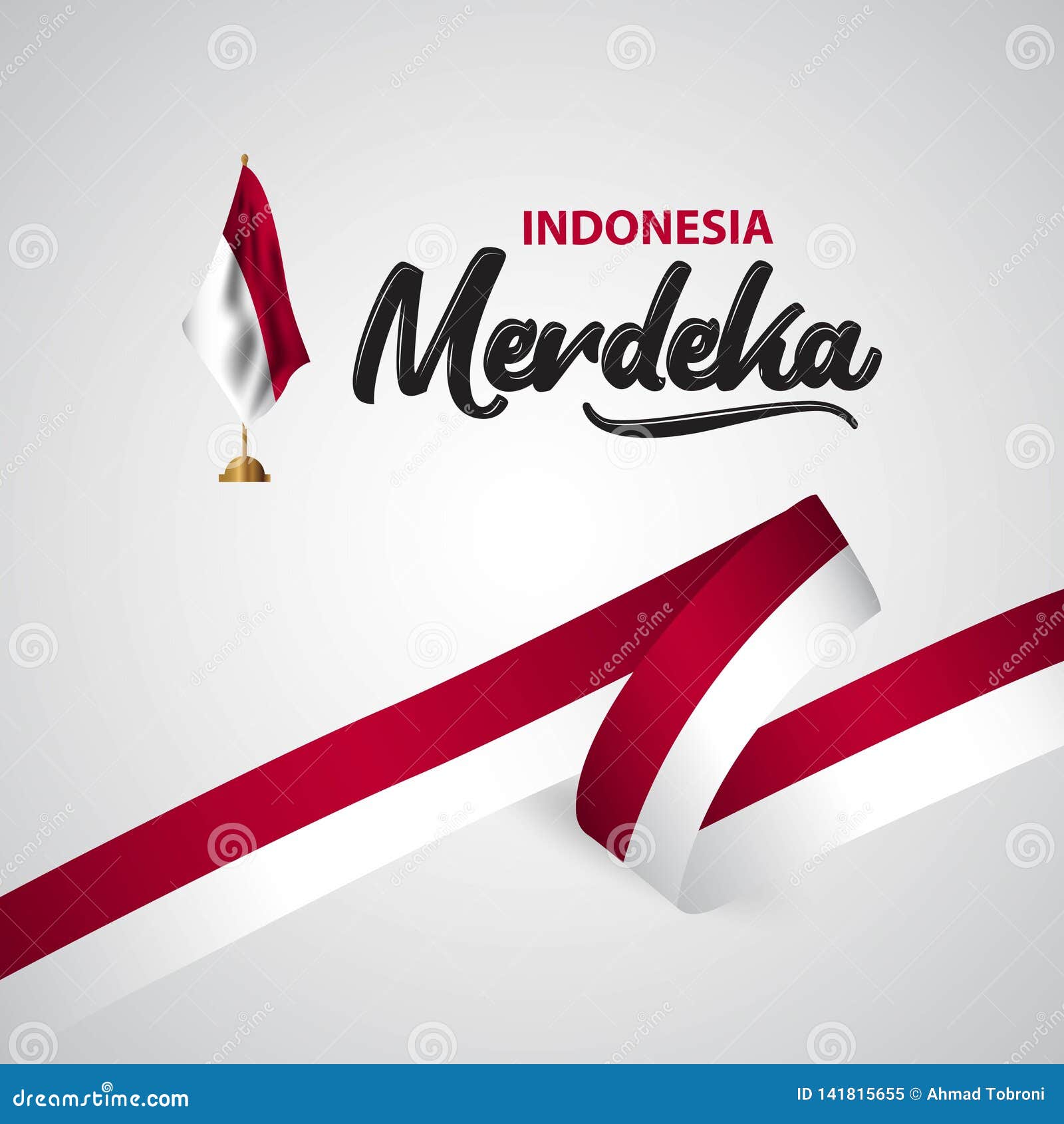 Indonesia Merdeka Flag Vector Template Design Illustration Stock Vector ...