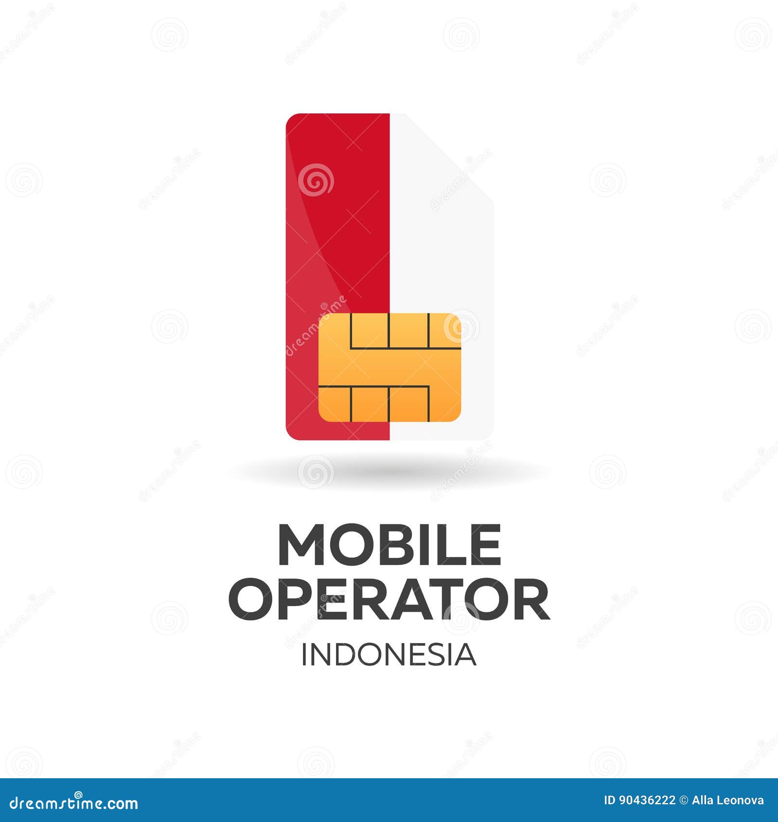 Indonesia Mobile Operator. SIM Card with Flag. Vector Illustration ...
