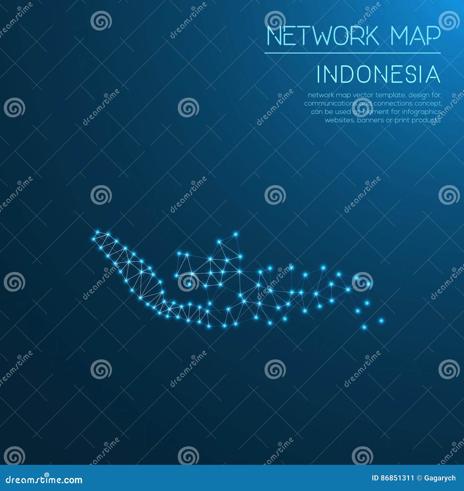 Indonesia Network Map. Cartoon Vector | CartoonDealer.com #86851311
