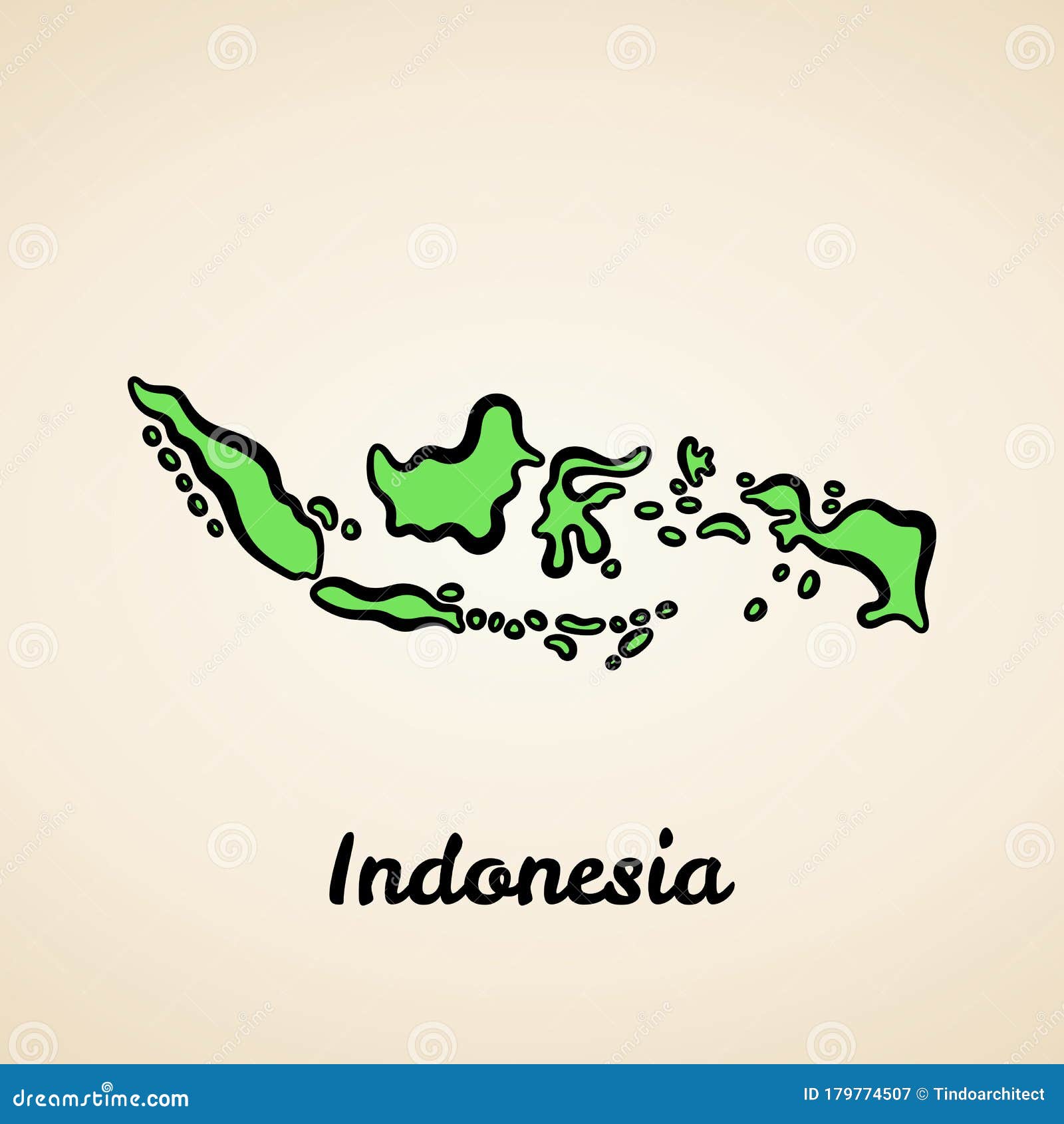 Indonesia Outline Skyline, Indonesian Flat Thin Line Icons, Landmarks ...