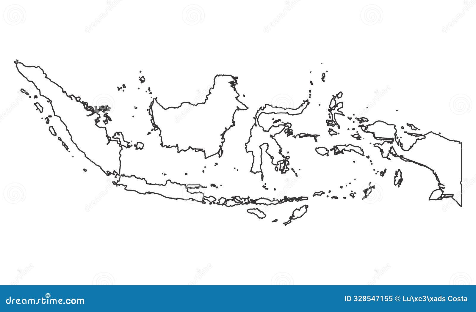 Indonesia - Outline Map Cartoon Vector | CartoonDealer.com #286529395