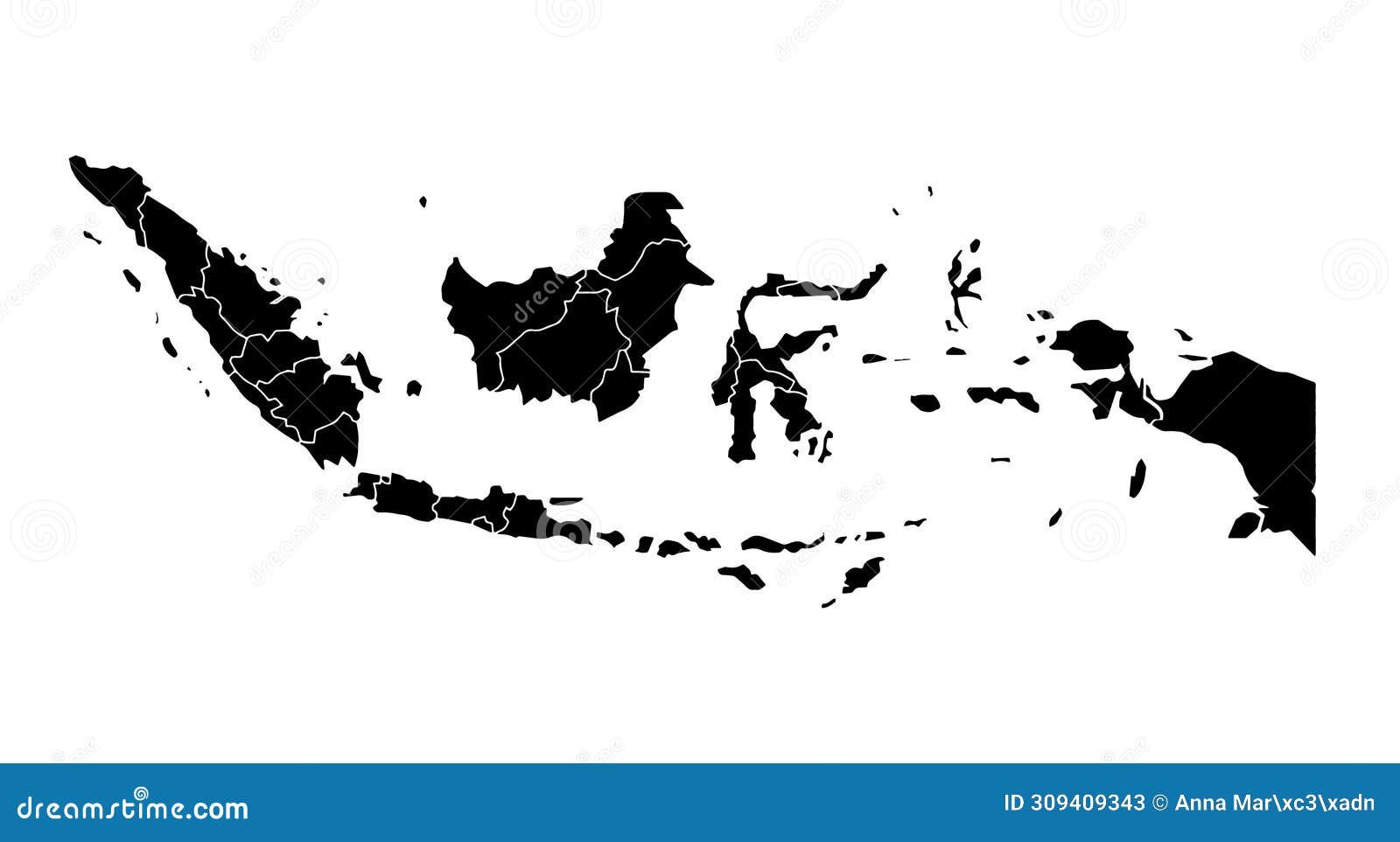 Indonesia Political Map. Low Detailed Stock Illustration - Illustration ...