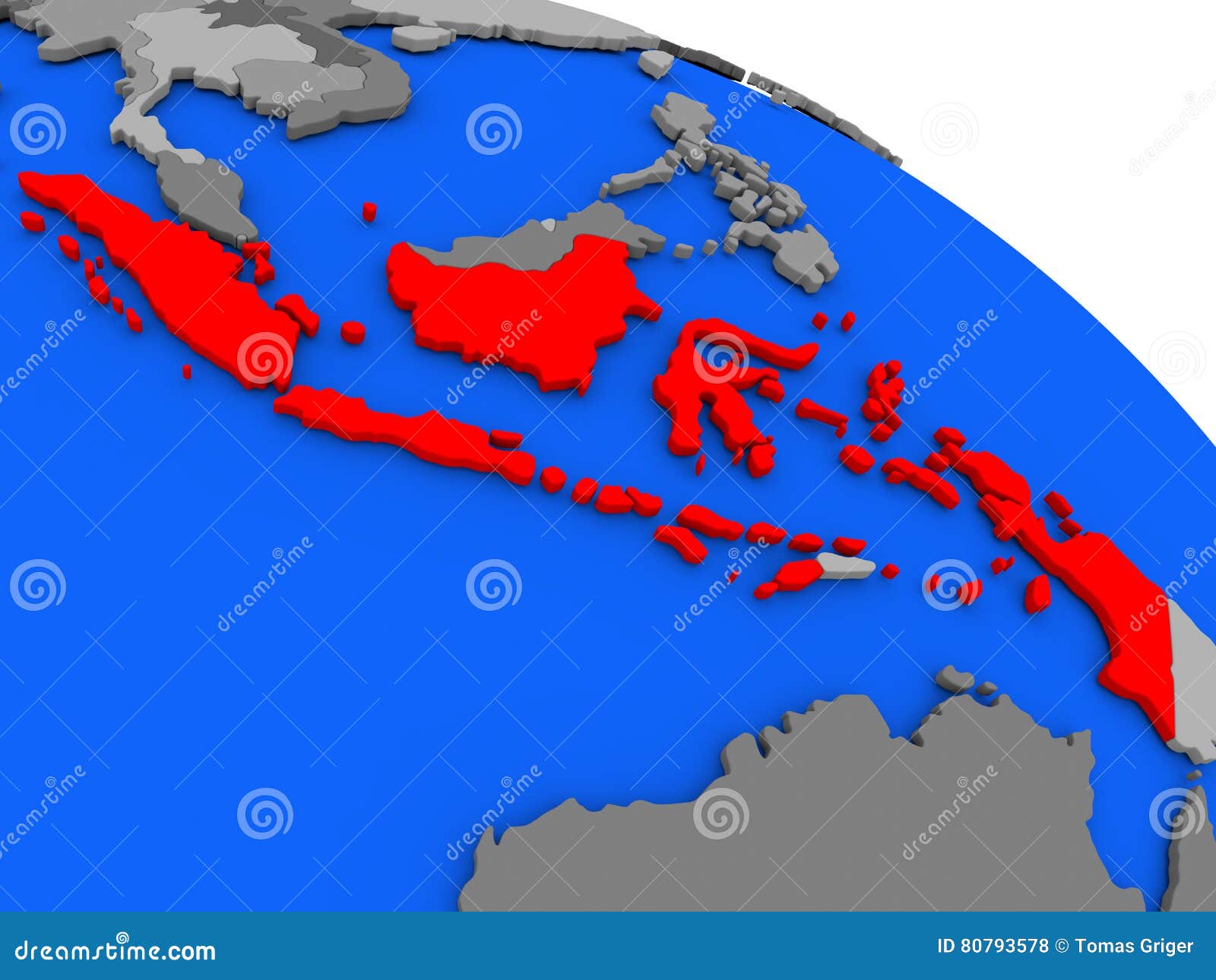 Indonesia in red stock illustration. Illustration of country - 80793578