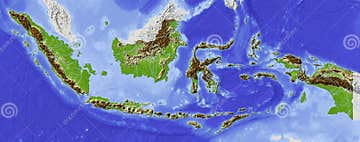 Indonesia, relief map stock illustration. Illustration of asia - 5567476