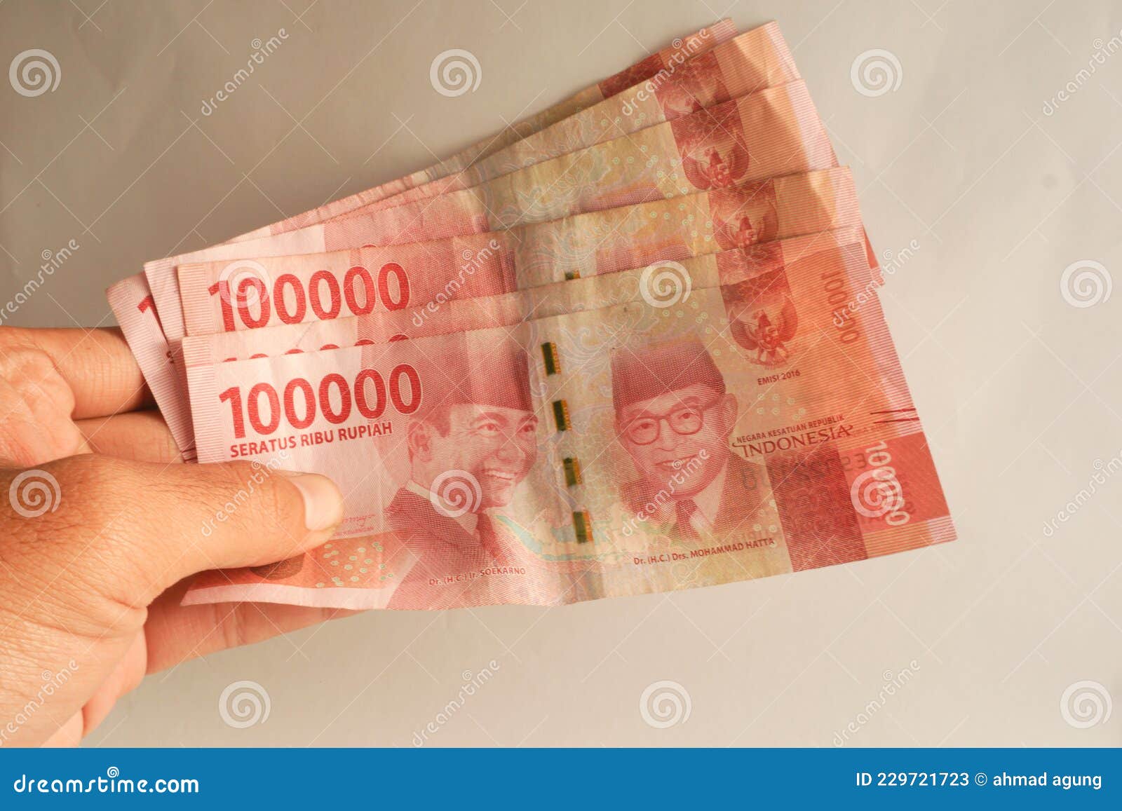 Indonesia Largest Banknote on a White Background Stock Image - Image of ...