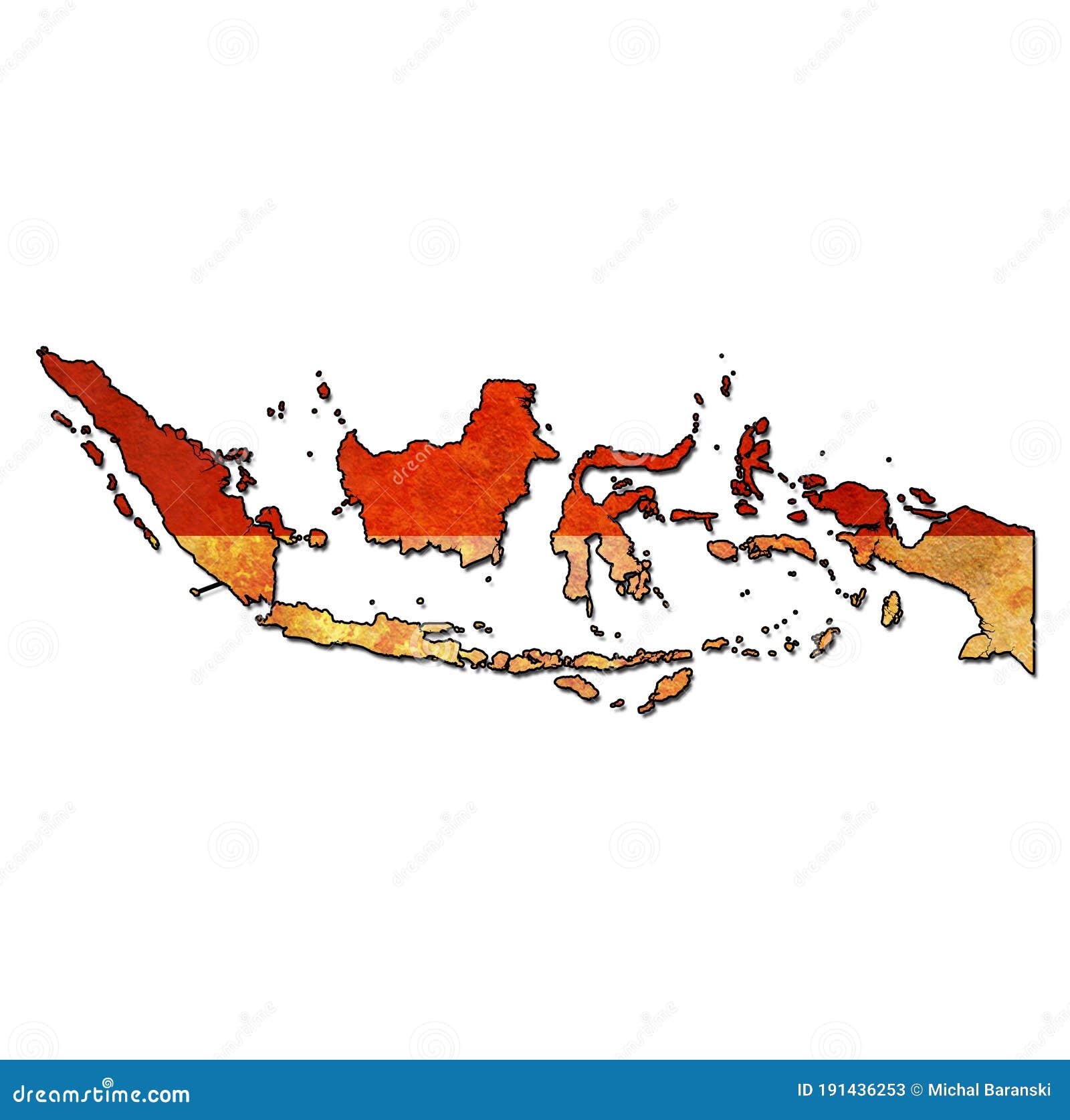 Indonesia Territory with Flag Stock Image - Image of symbol, location ...