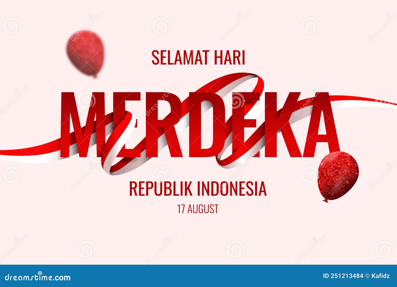 Merdeka Text Effect With Red Color Cartoon Vector | CartoonDealer.com ...