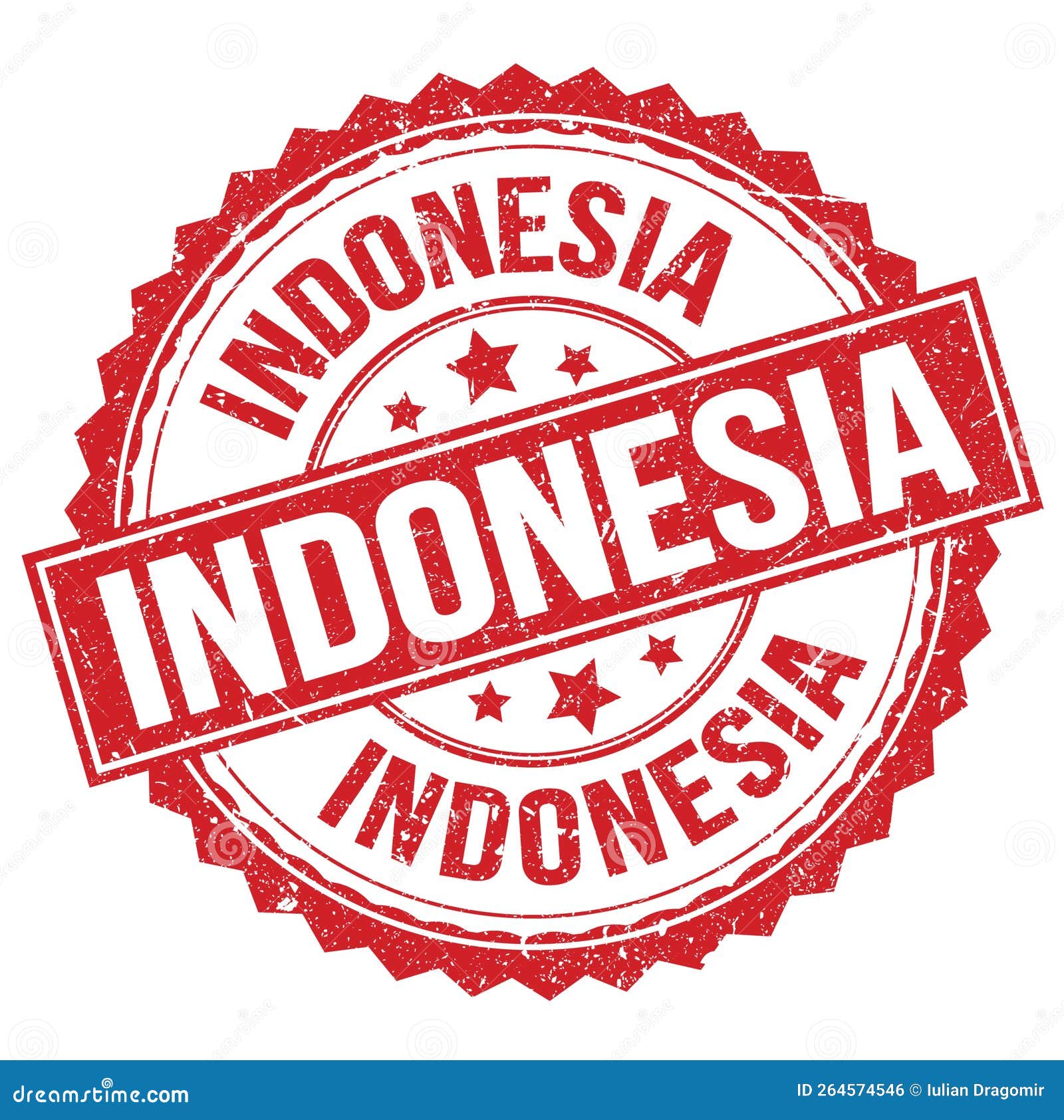 INDONESIA Text on Red Round Stamp Sign Stock Illustration ...