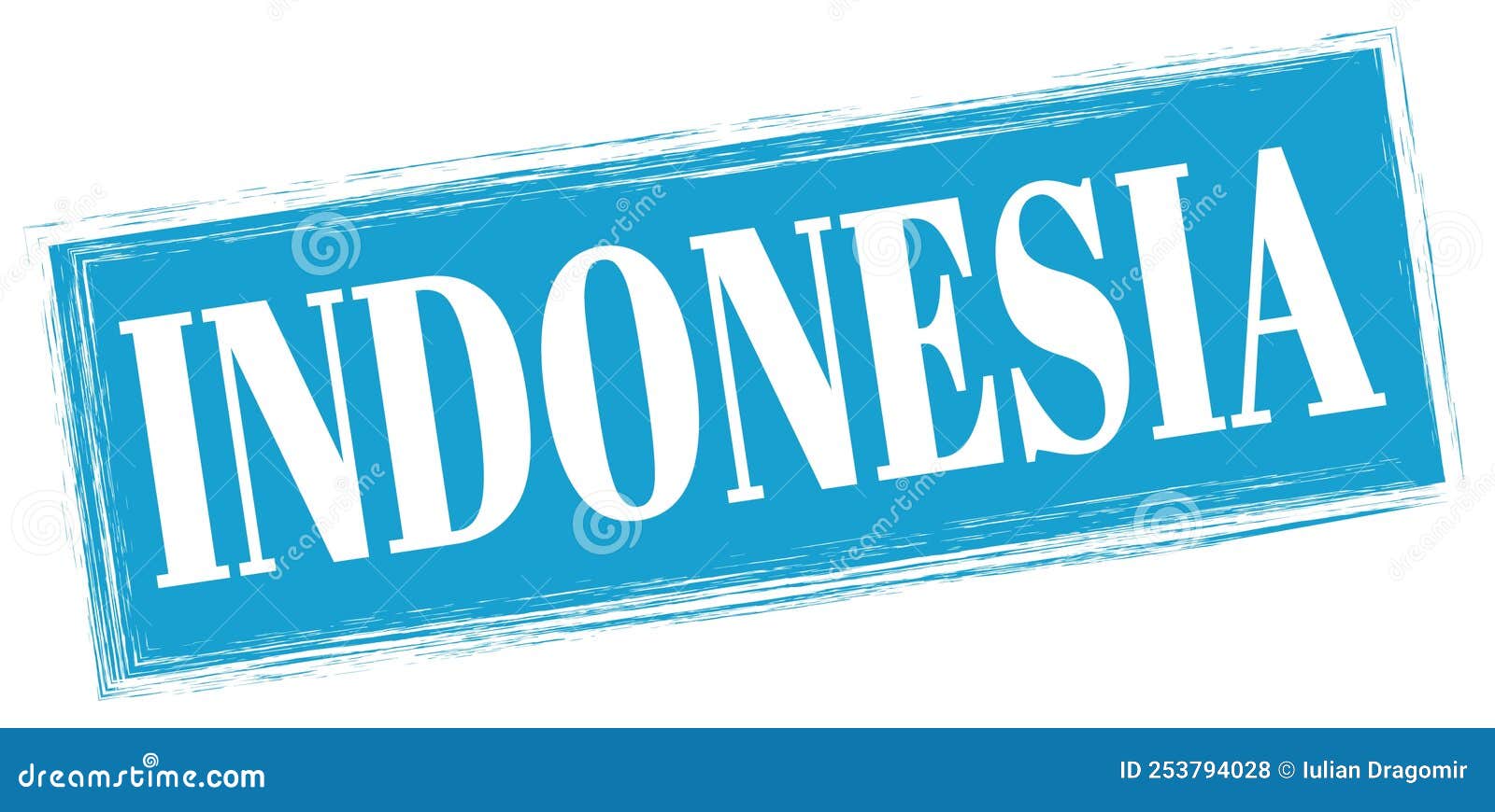 INDONESIA Text Written on Blue Stamp Sign Stock Illustration ...