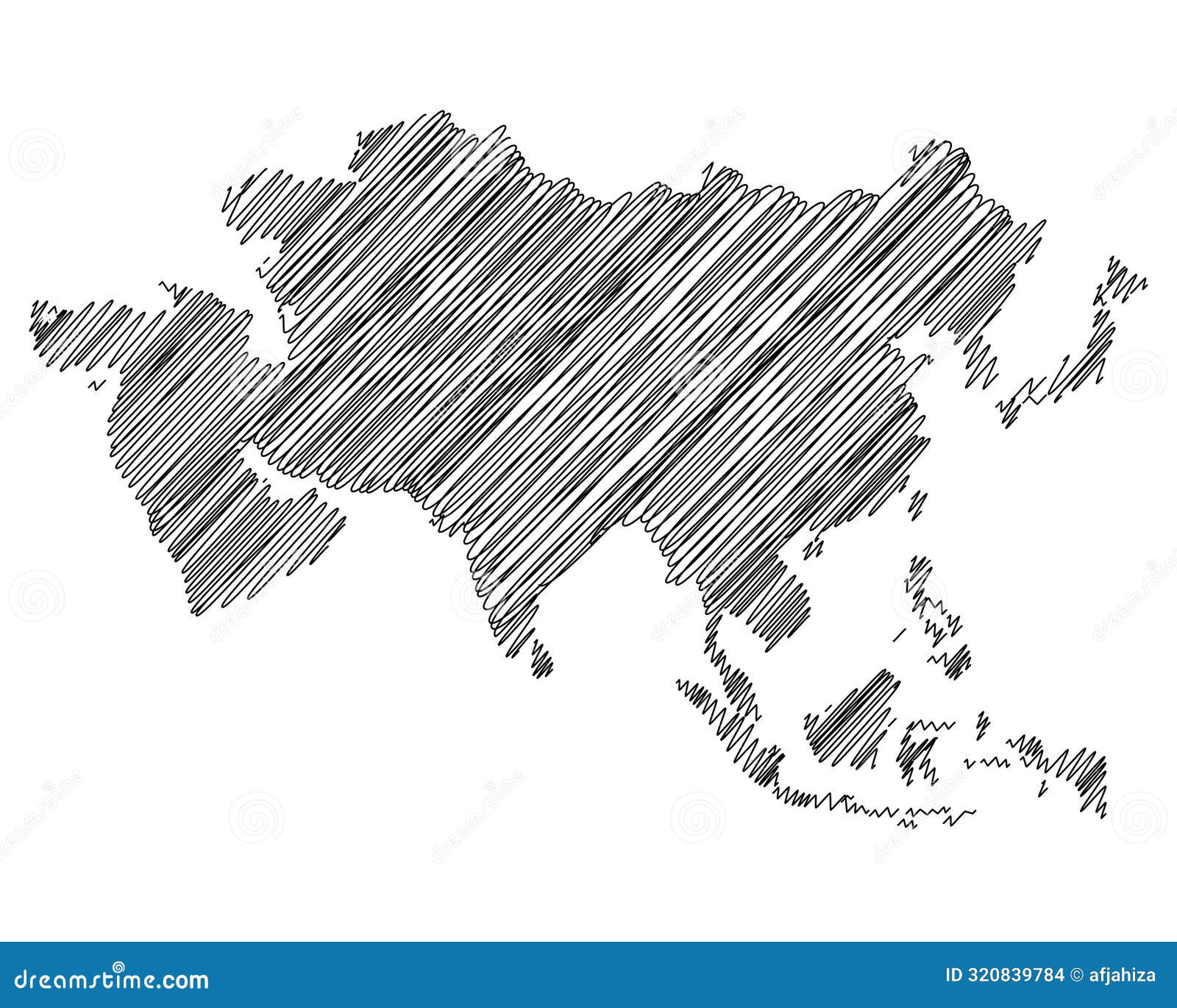 Asia Continent Thread Map Line Vector Illustration | CartoonDealer.com ...
