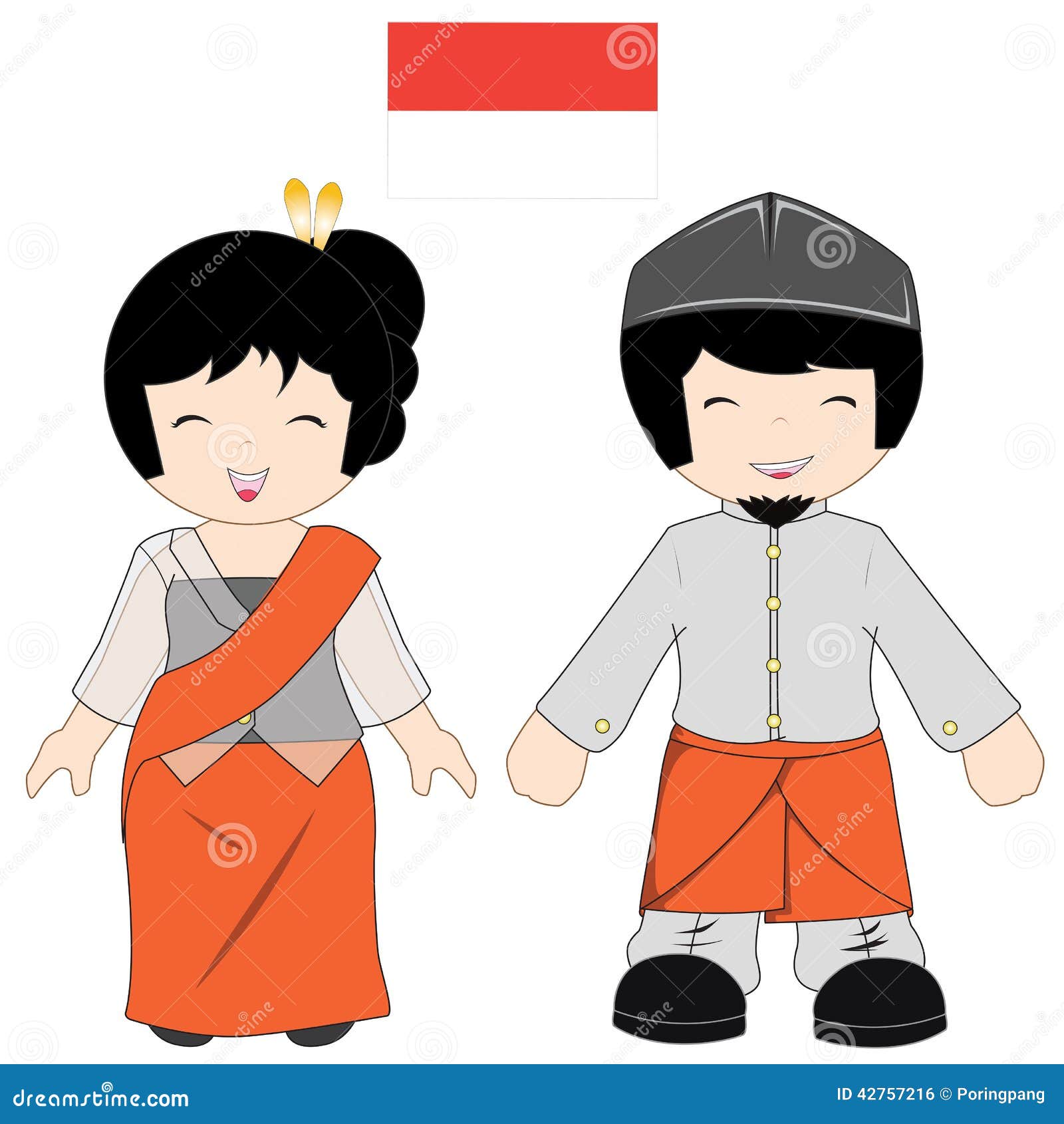 Indonesia Traditional Costume Stock Illustration - Illustration of ... Indonesia Traditional Costume Stock Illustration - Illustration of ...